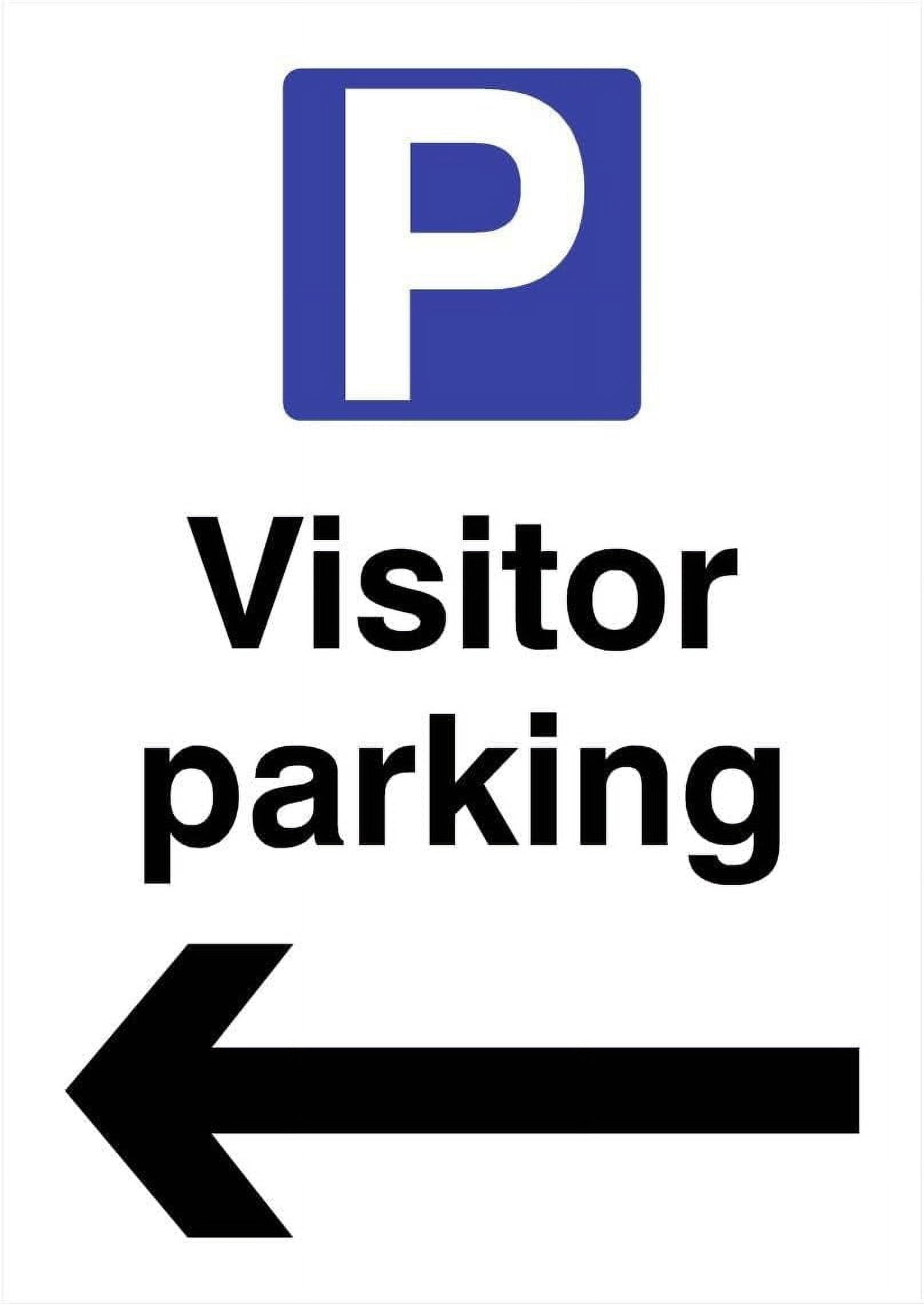 Visitor Parking Left Arrow P Sign Parking Signs & Permits Metal Sign ...