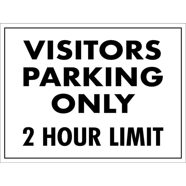 Visitor Parking Only 2 Hour Limit Sign Metal Tin Sign 8x12 Inches ...