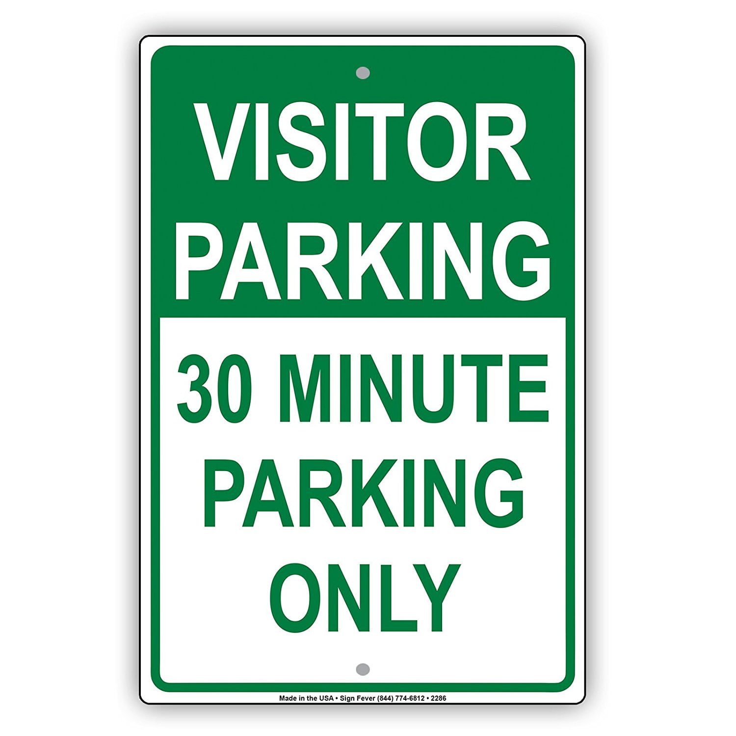 Visitor Parking Only 30 Minute Reserved Spot Time Limit Alert Caution ...