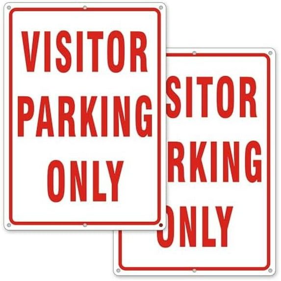 Visitor Parking Only Sign, 2 Pack Guest Parking Only Sign 12"x 8" Metal ...