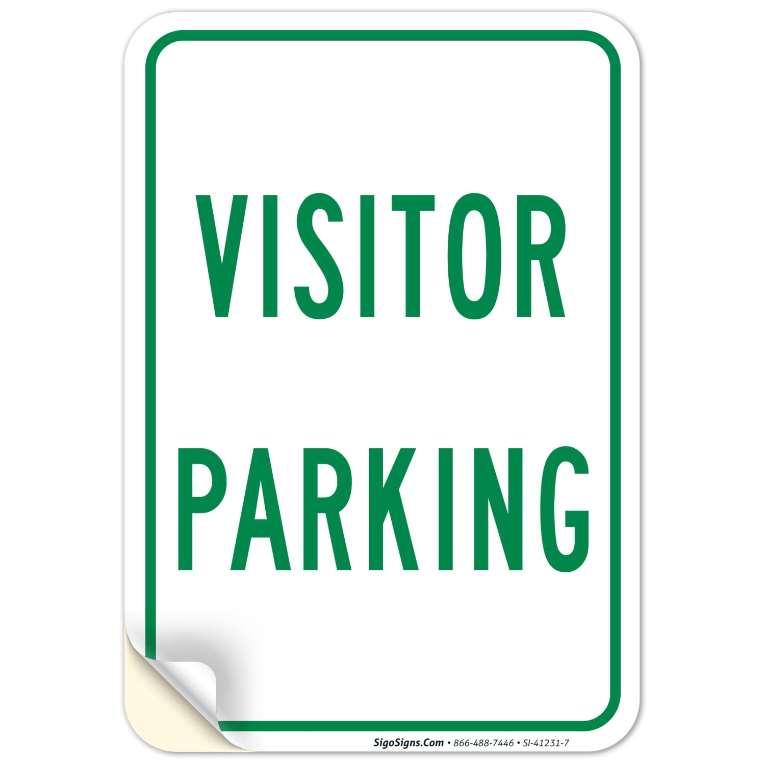 Visitor Parking Sign, 10x7 Vinyl Sticker - Walmart.com