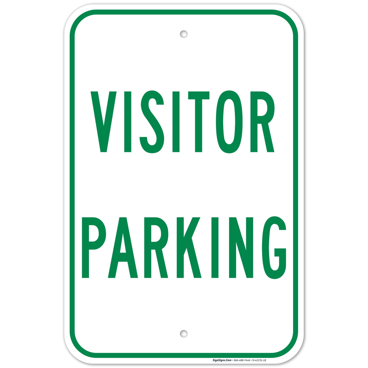 Visitor Parking Sign, 12x18 Aluminum - Walmart.com