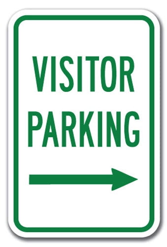 Visitor Parking with right arrow Sign 12" x 18" Heavy Gauge Aluminum ...