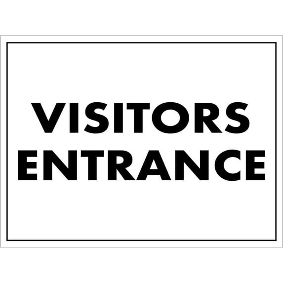 Visitors Entrance Sign Metal Tin Sign 8x12 Inches Caution Danger Safety ...