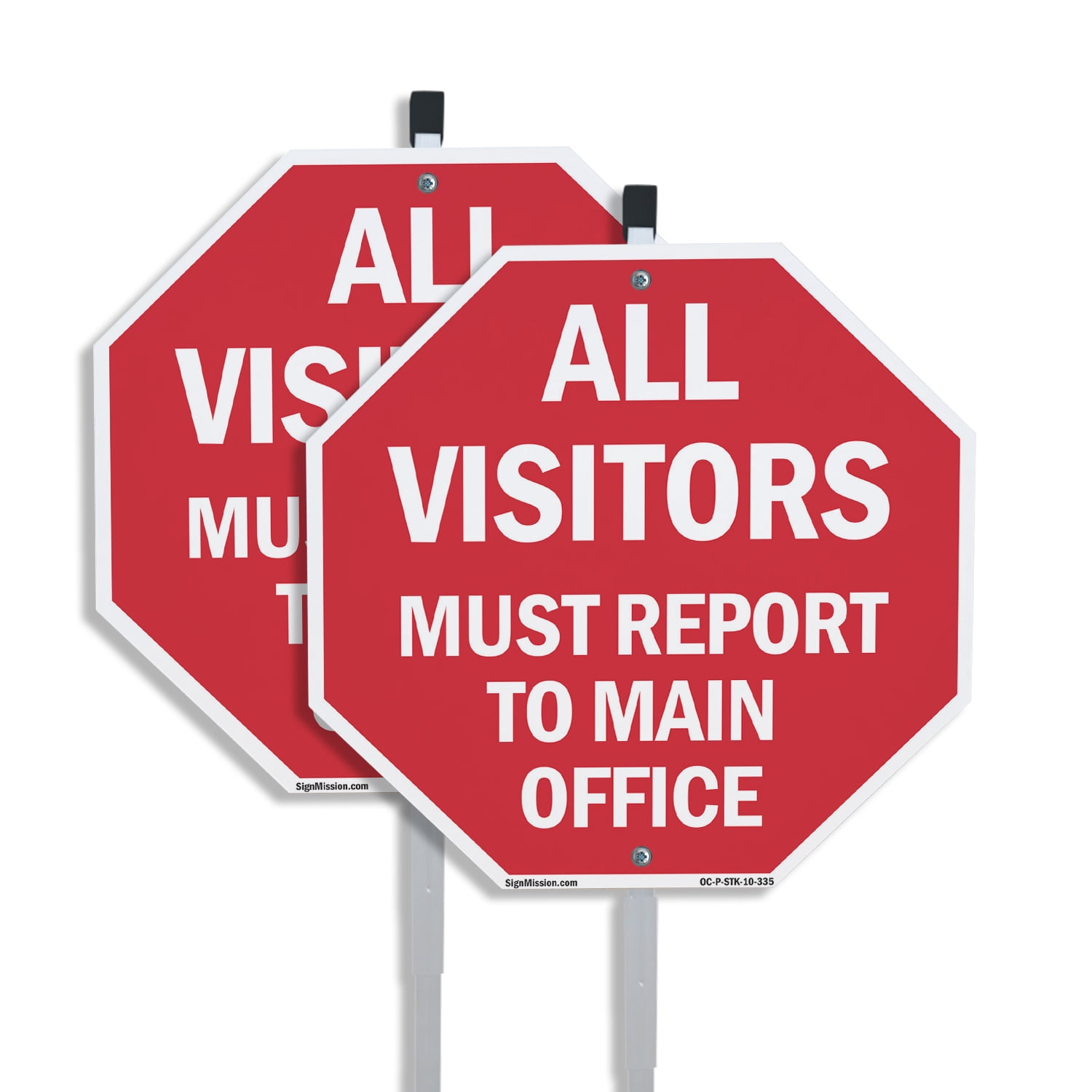 All Visitors Must Report to Main Office (2 Pack) 10 inch X 10 inch ...