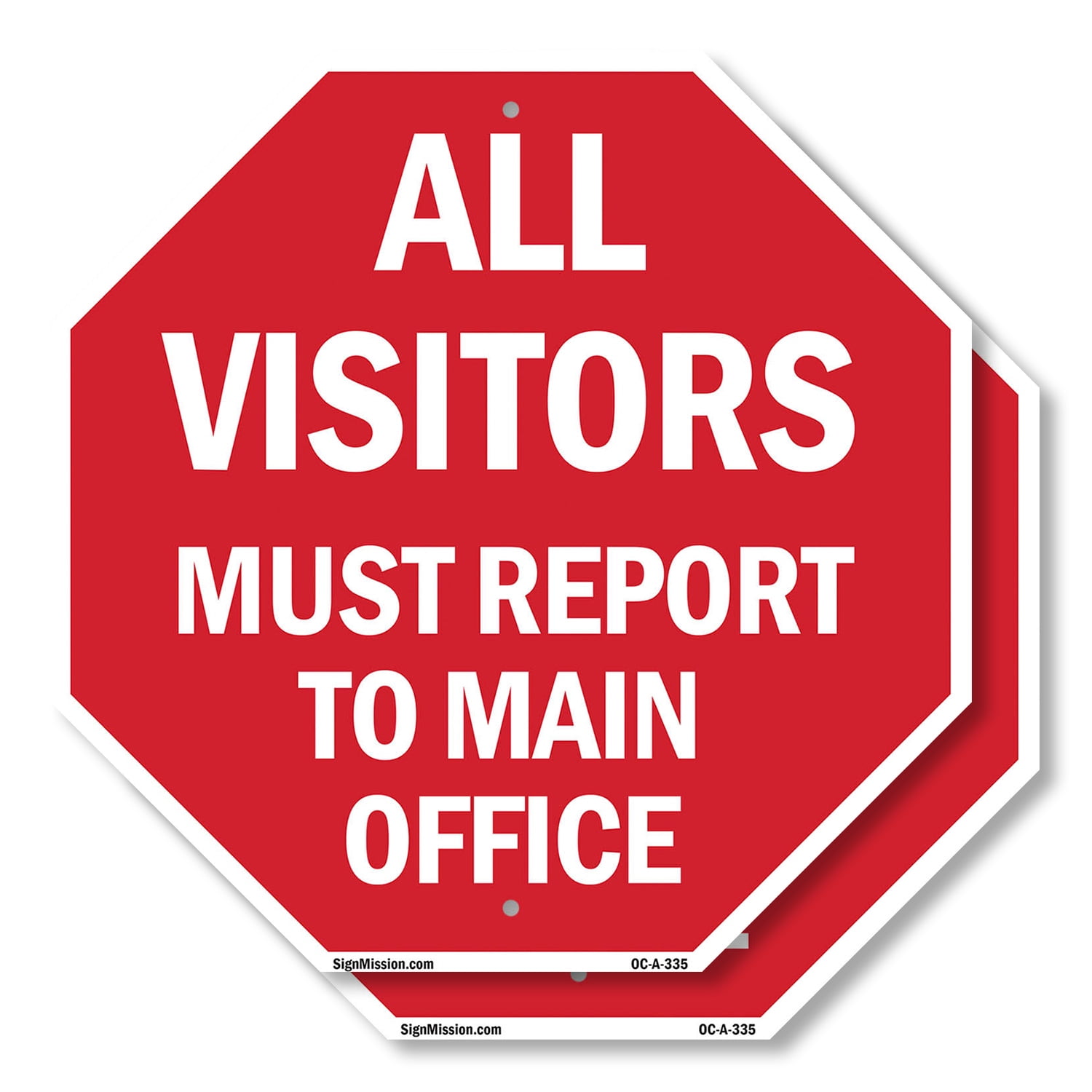 All Visitors Must Report to Main Office (2 Pack) 10 inch X 10 inch ...