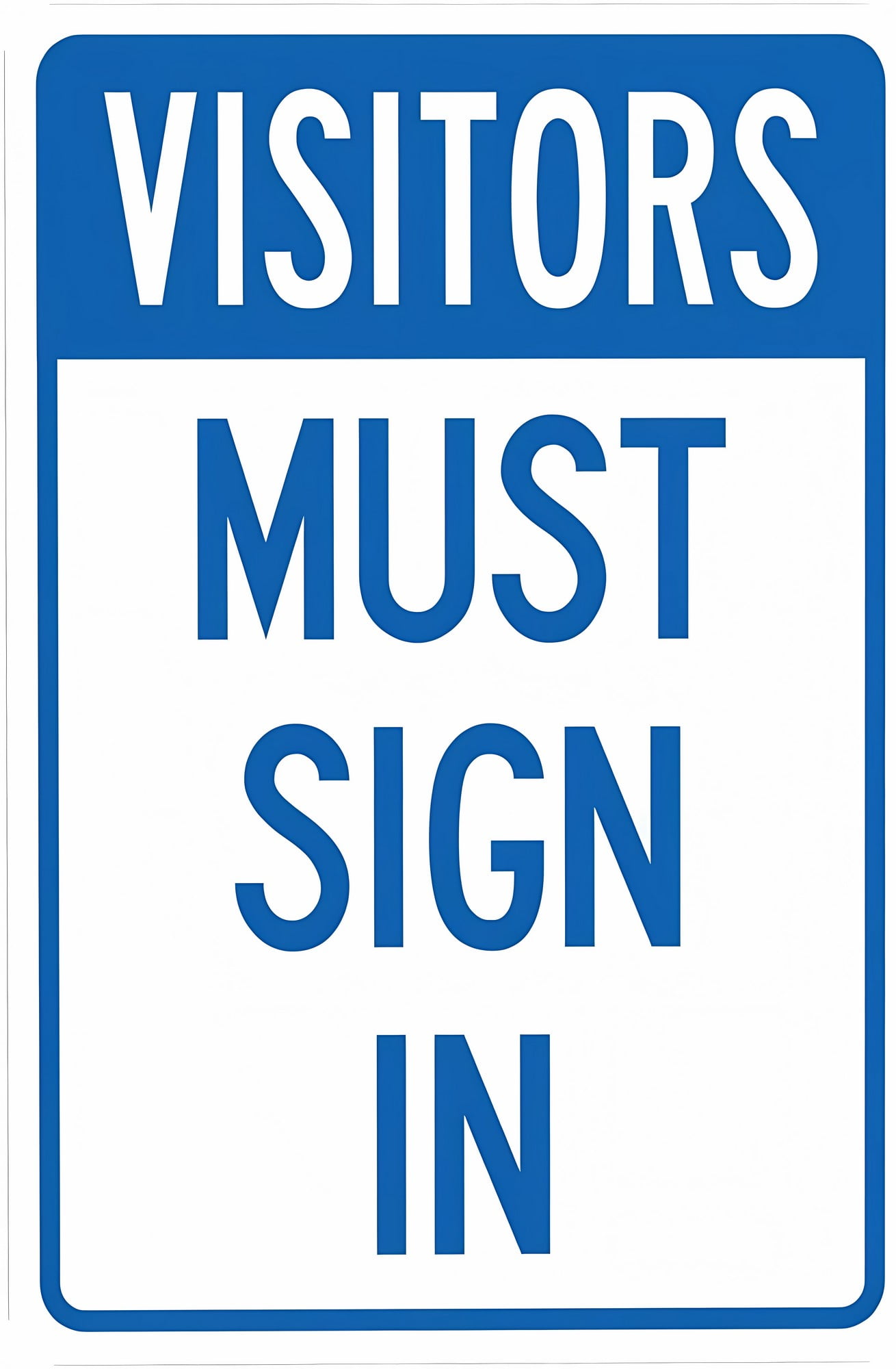 Visitors Must Sign in Warning Sign - 8"x12", Visitor Security Metal ...