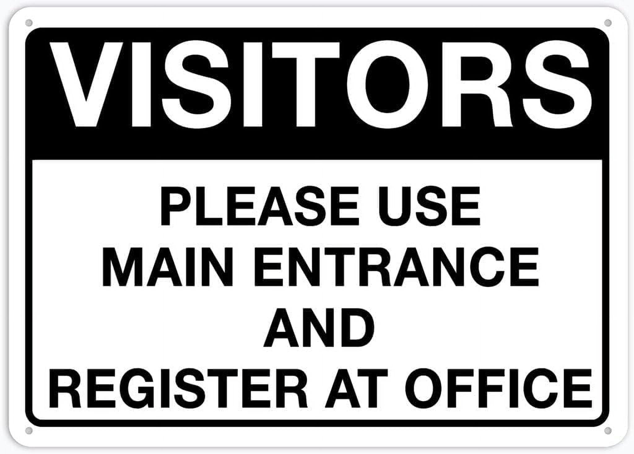 Visitors Please Register At Office Tin Sign For Bathroom Cave Home Wall ...