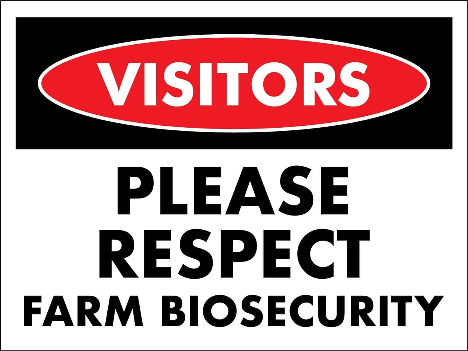 Visitors Please Respect Farm Biosecurity Sign Metal Tin Sign12x16 ...