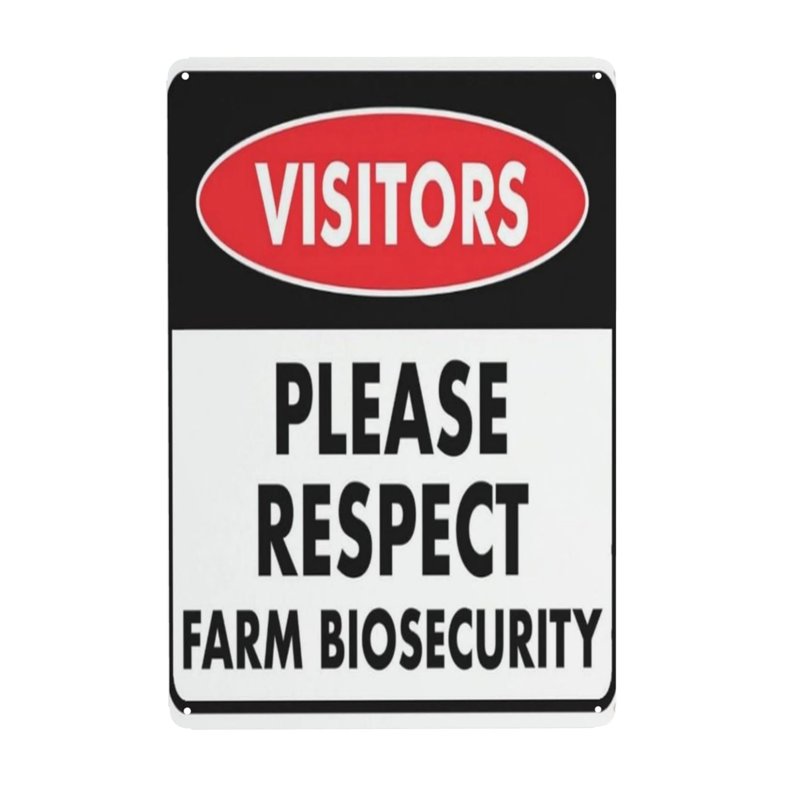 Visitors Please Respect Farm Biosecurity Tin Sign Warning Metal Sign ...