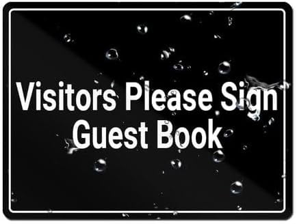 Visitors Please Sign Guest Book Wall Or Door Sign- Black & White ...