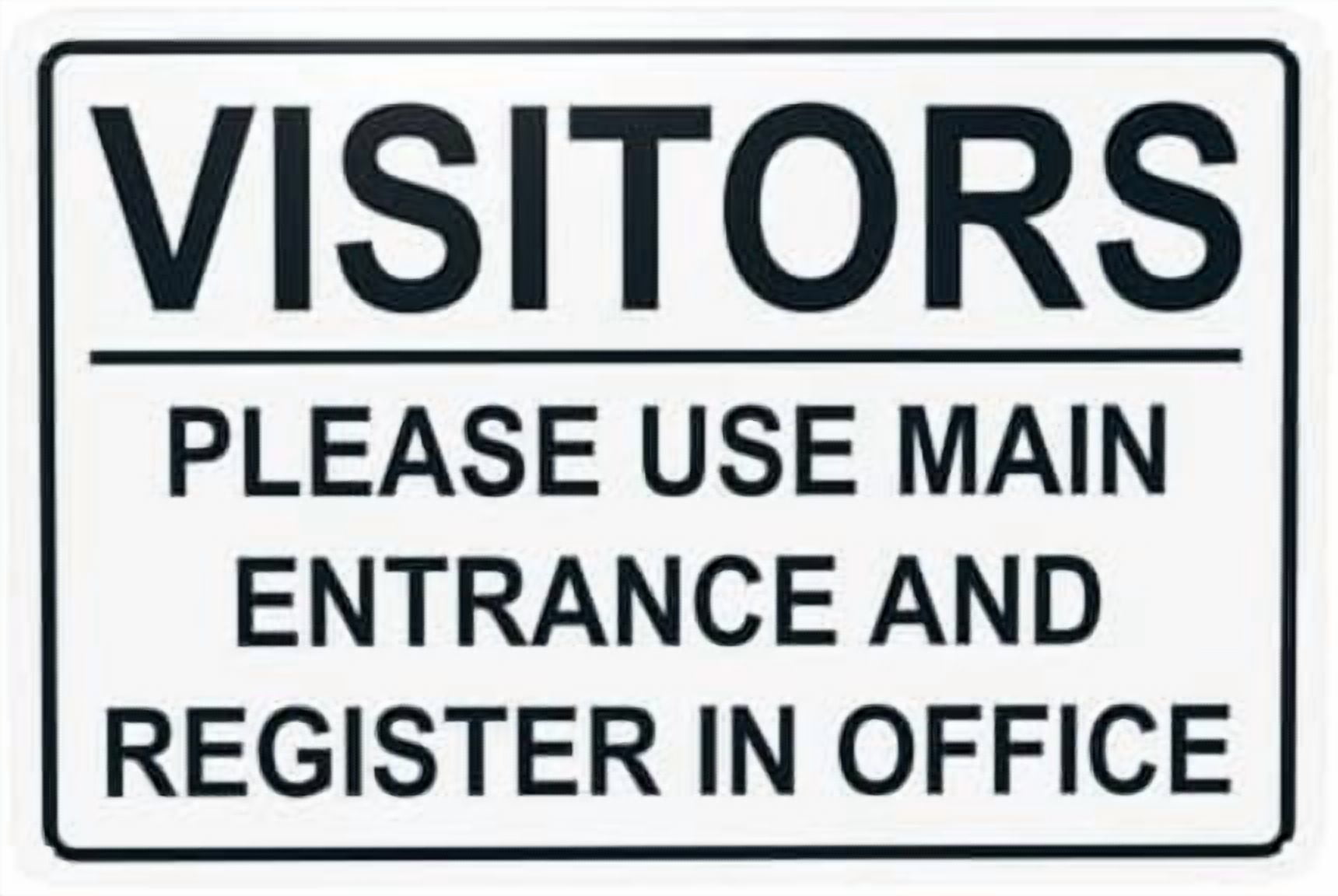 Visitors Please Use Main Entrance Warning Sign, Visitor Metal Signs for ...