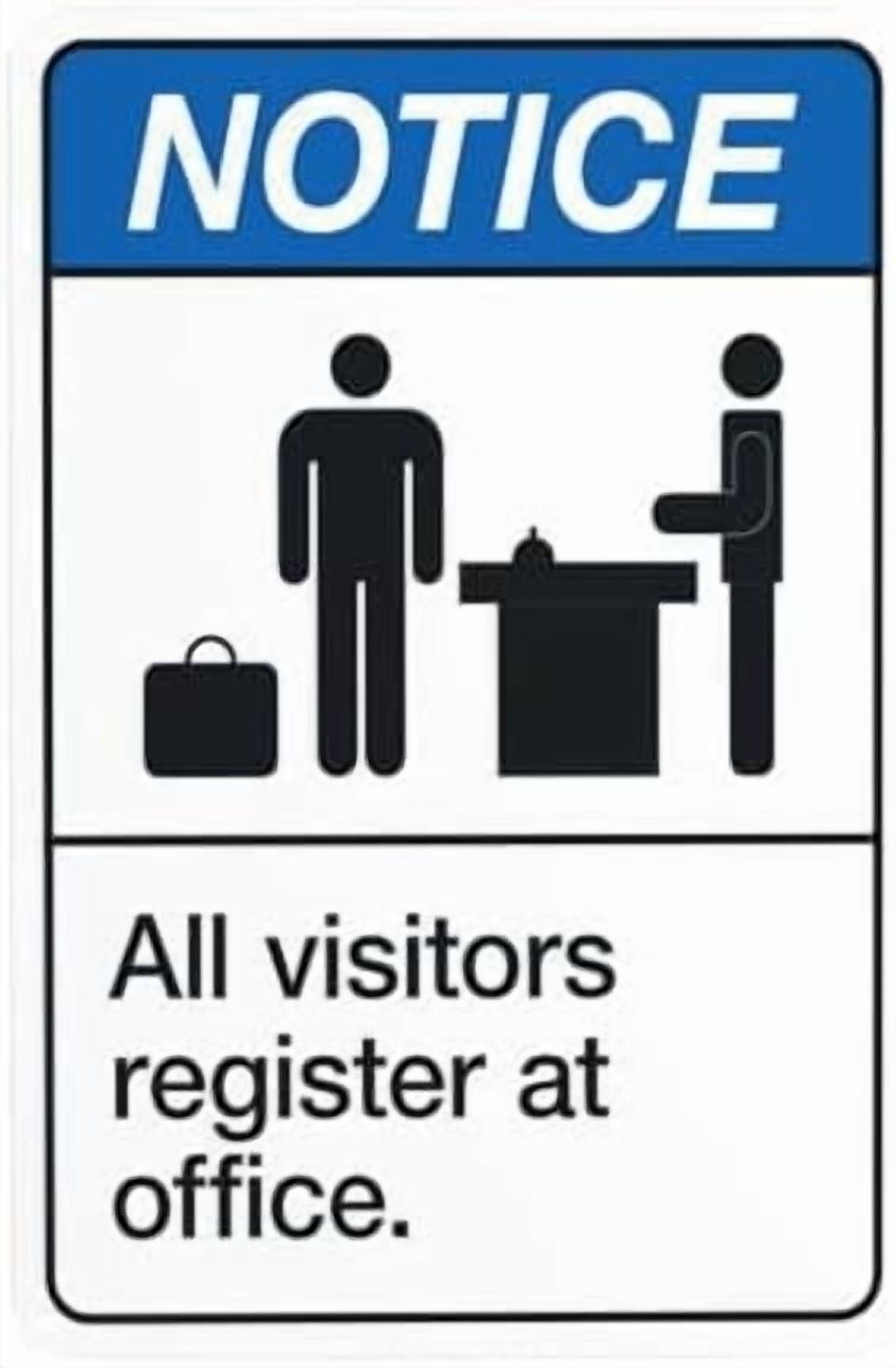 All Visitors Register At Office Warning Signs, Visitor Security Metal Signs for Business Home ...