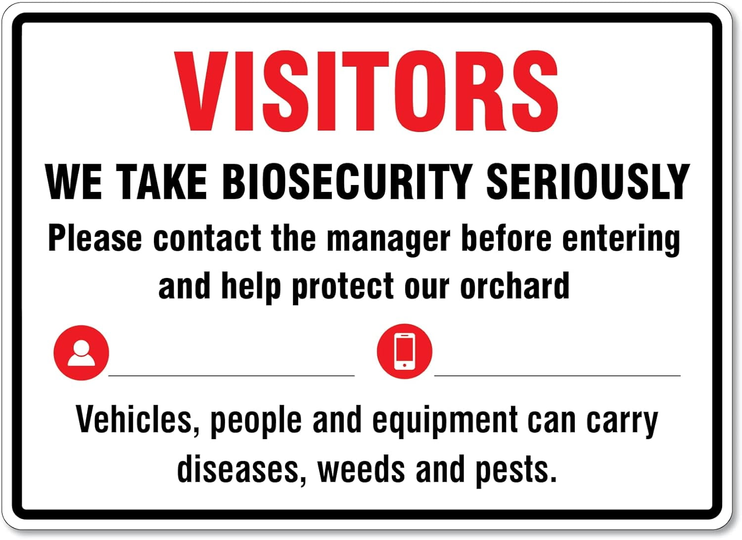 Visitors We Take Biosecurity Seriously Sign Farming Signs Biosecurity ...