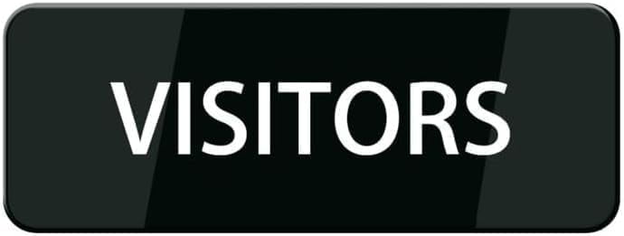 Visitors Wall Or Door Sign Black White Acrylic For Business Store Shop ...