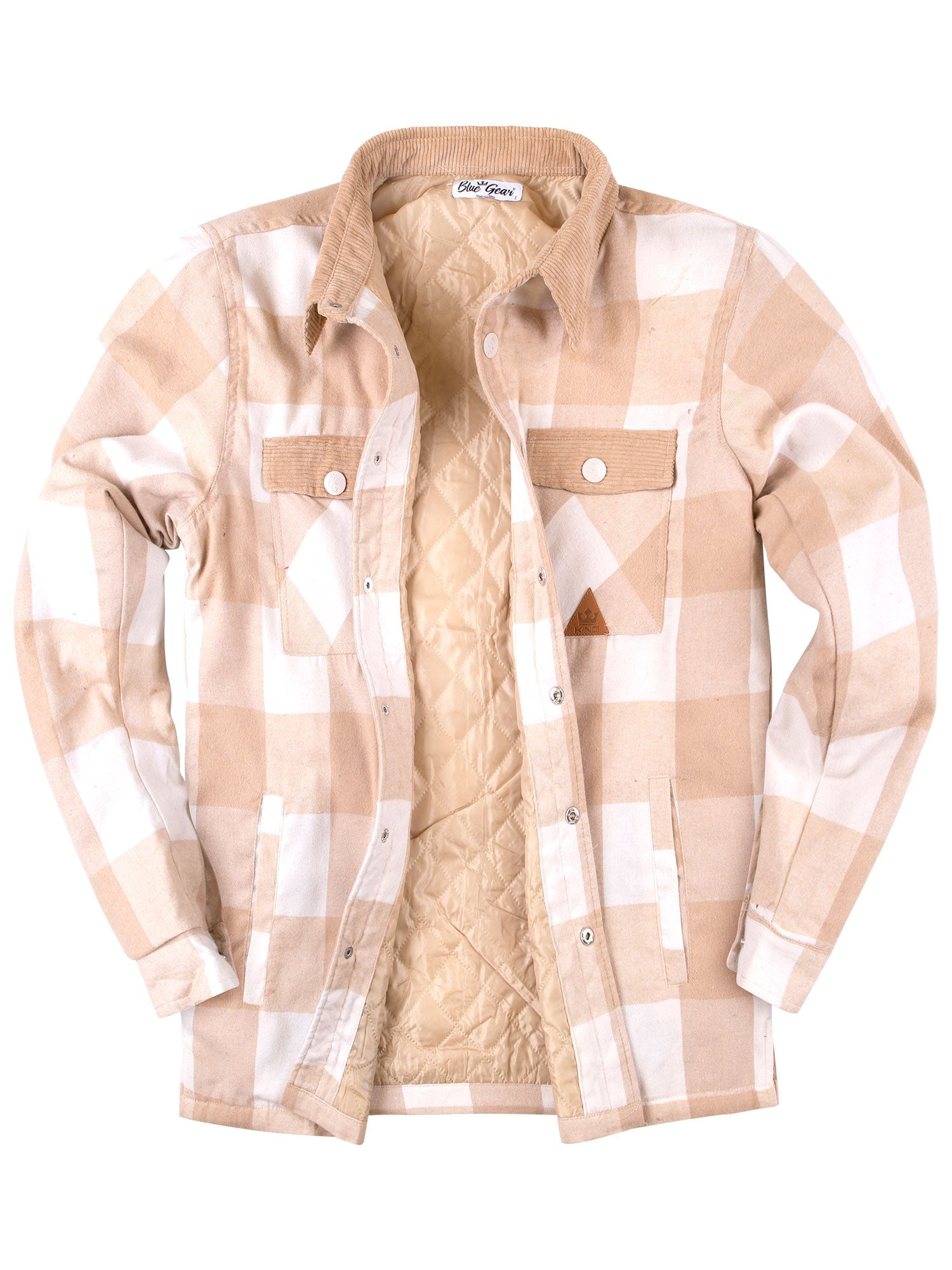 Visive By Blue Gear Men's Sherpa-Lined Fleece Flannel Jacket - Button ...