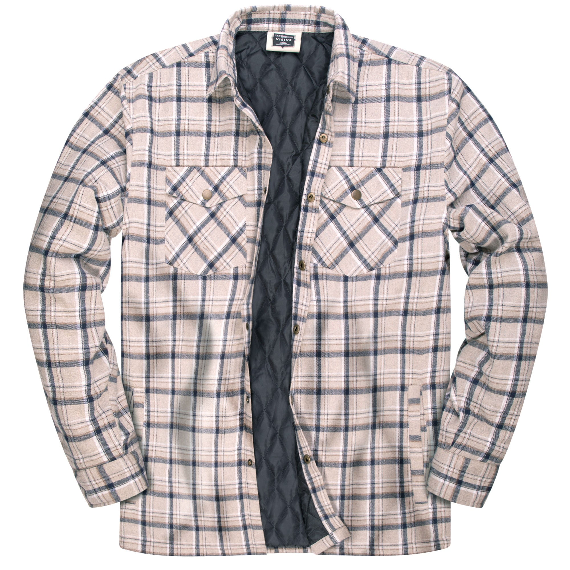 Visive Men's Hooded Sherpa-Lined Flannel Jacket - Comfortable for ...