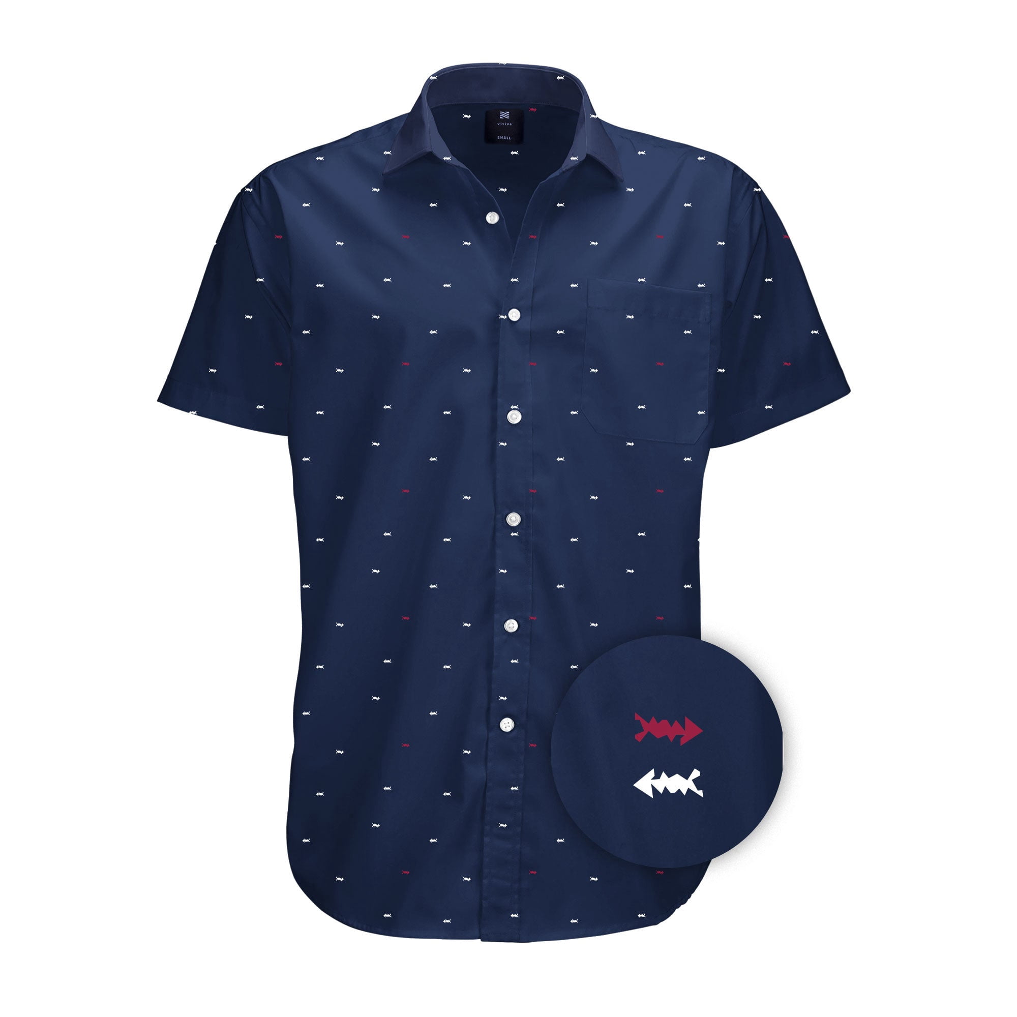 Visive Mens Big And Tall Short Sleeve Button Shirt, Printed Fish Shirts ...