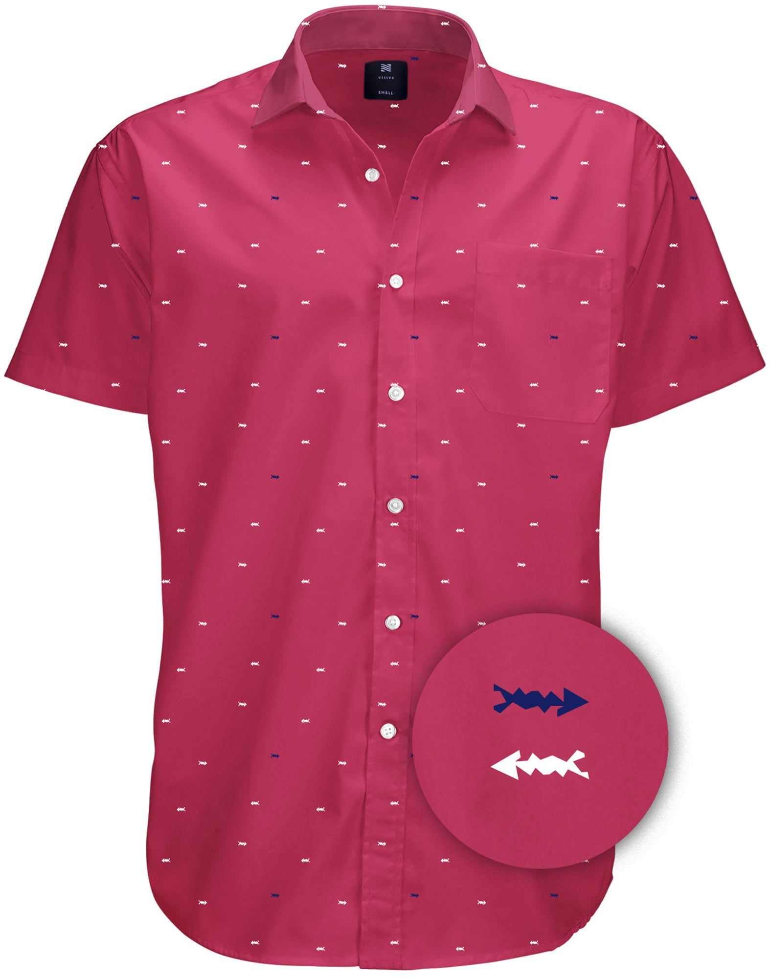 Visive Mens Big And Tall Short Sleeve Button Shirt, Printed Fish Shirts ...