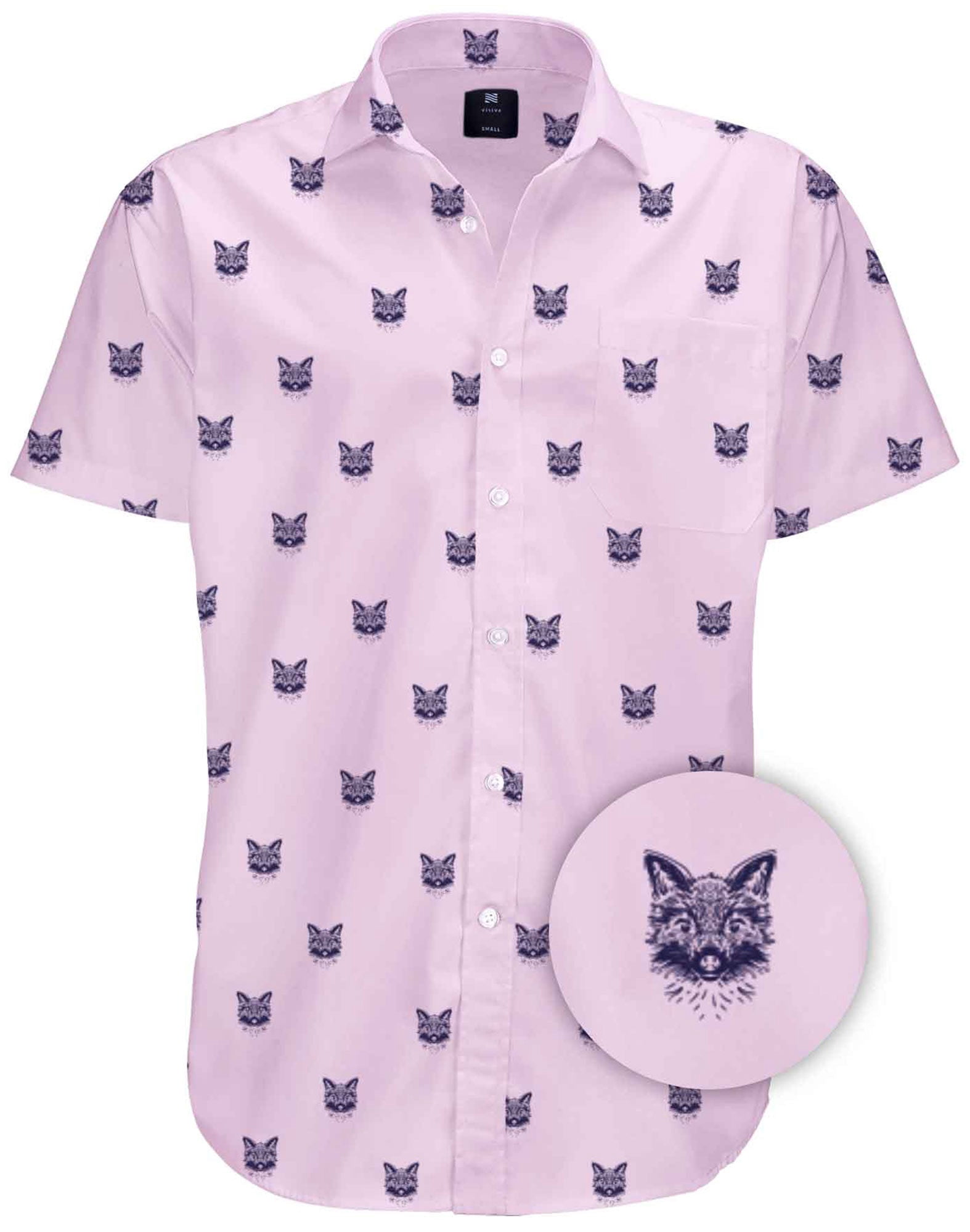 Visive Mens Big And Tall Short Sleeve Button Shirt, Printed Fox Shirts ...