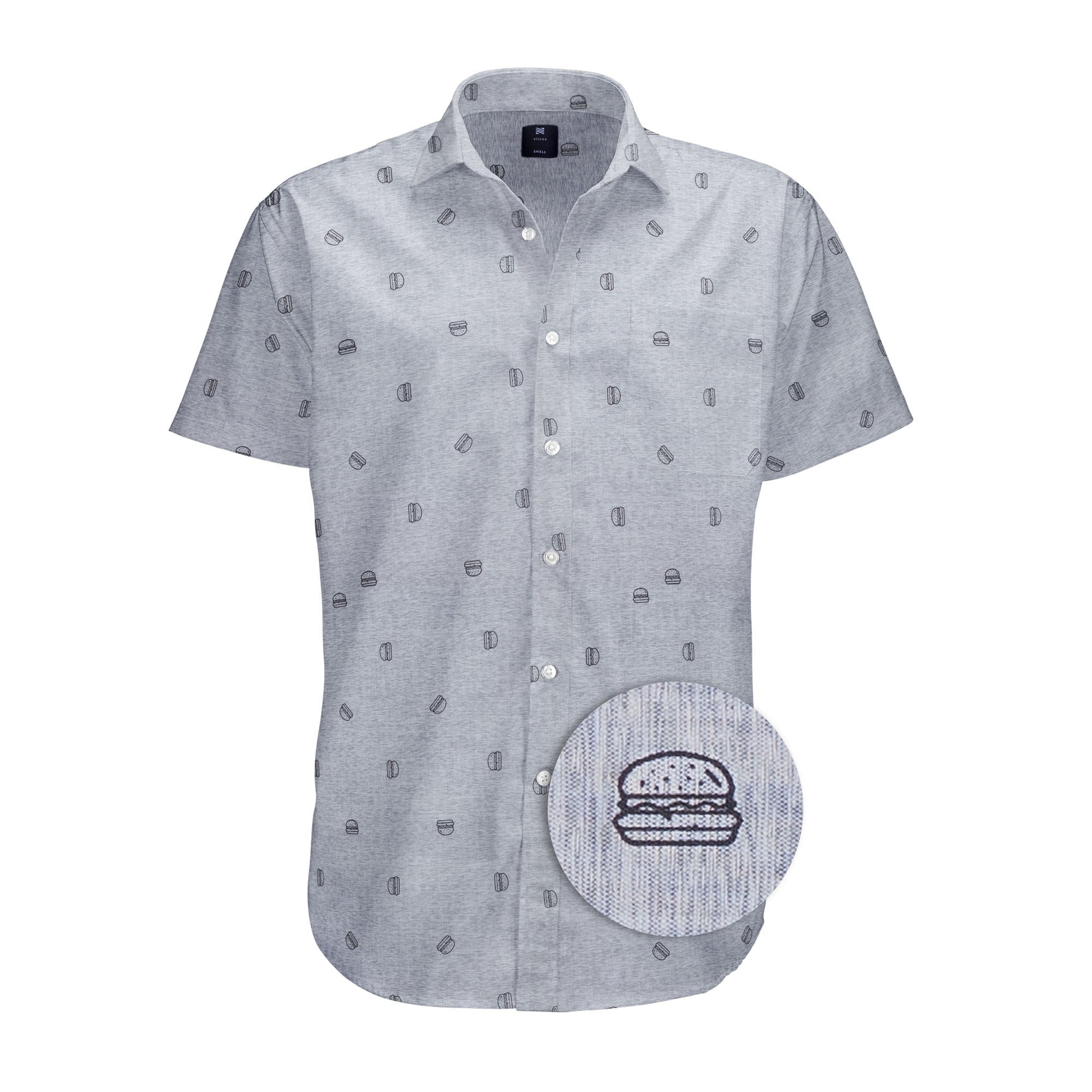 Visive Mens Big And Tall Short Sleeve Button Shirt, Printed Ham Burger ...