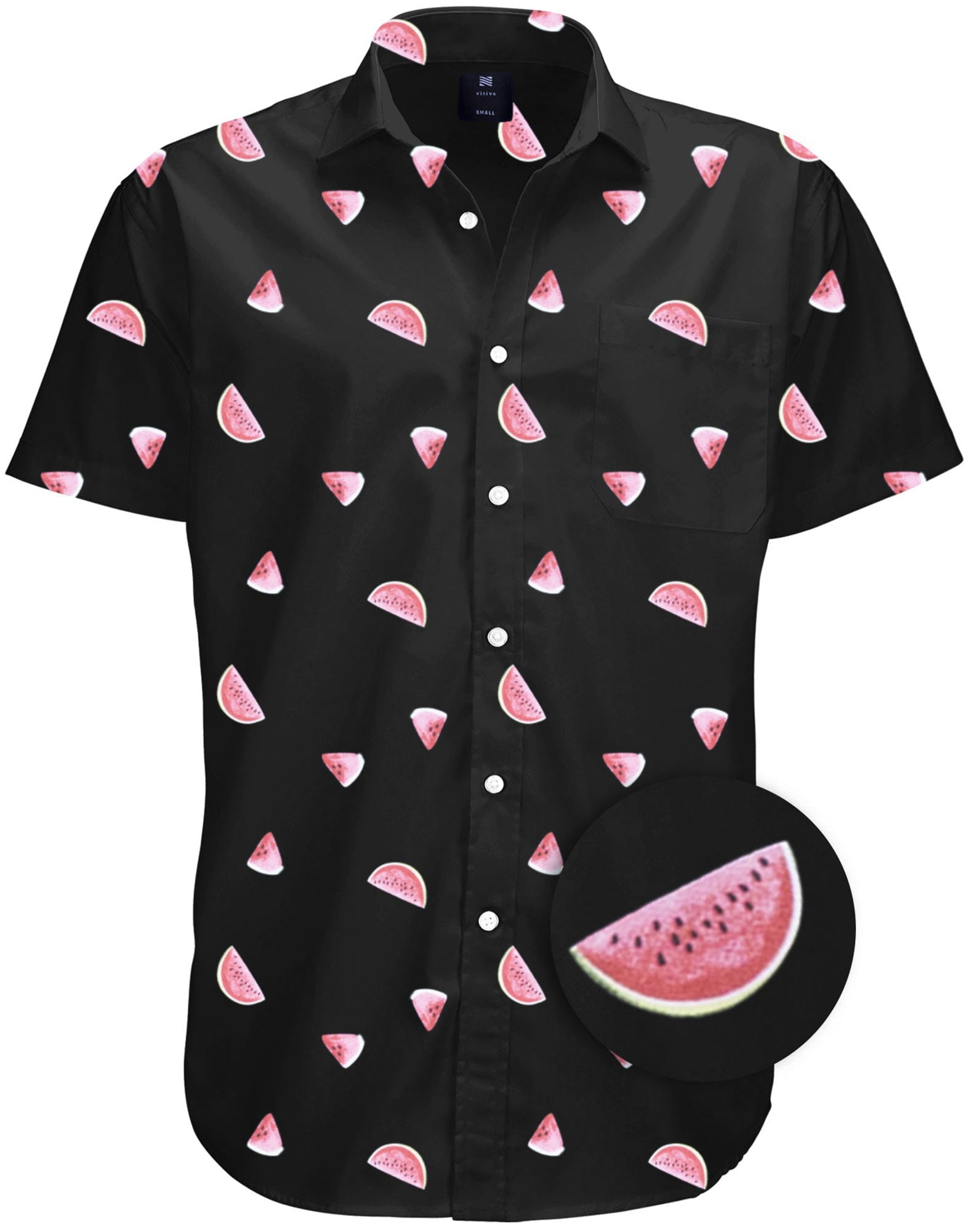 Visive Mens Big And Tall Short Sleeve Button Shirt, Printed Melon ...