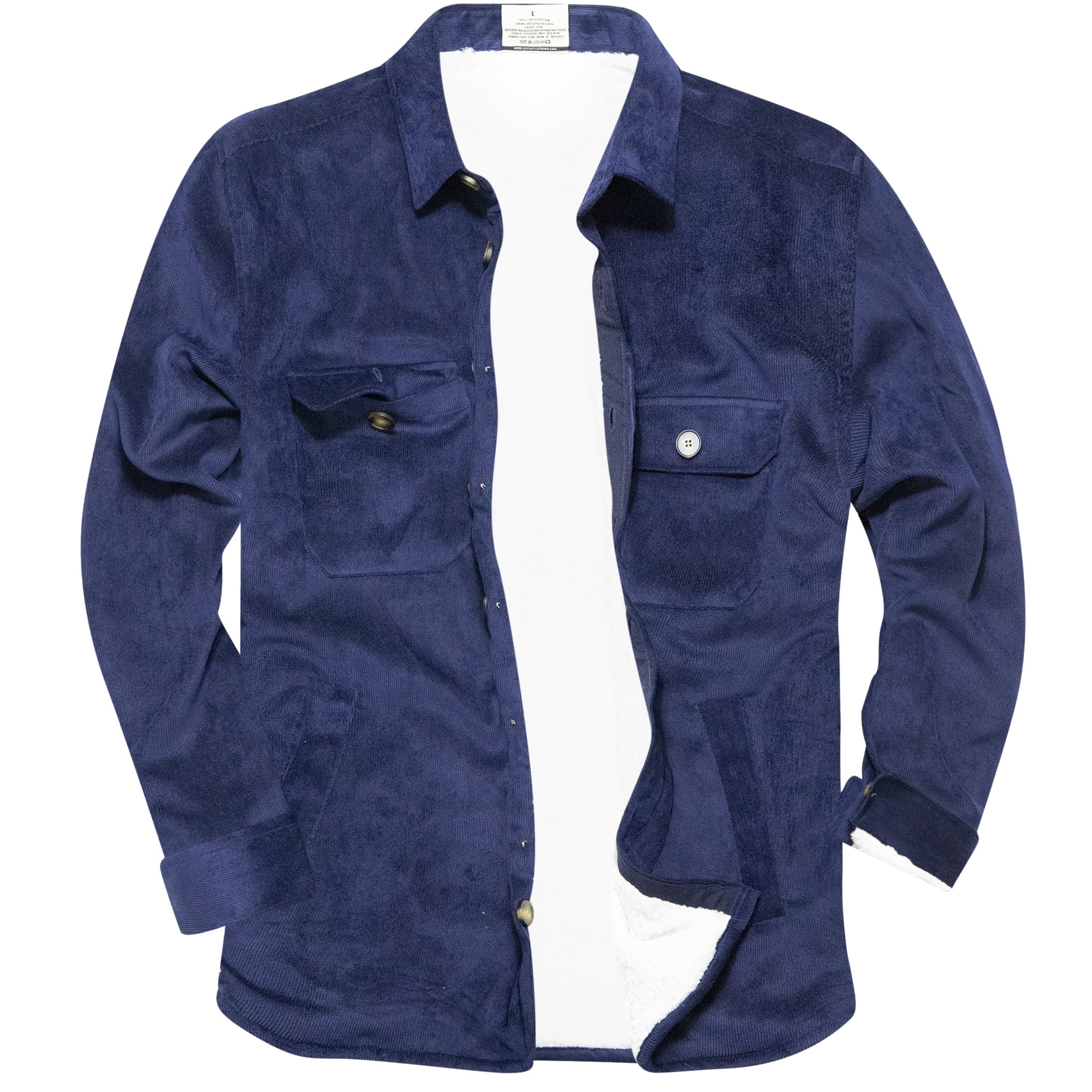 Visive Mens Corduroy Fleece-Lined Shirt Jacket - Warm & Stylish Winter ...