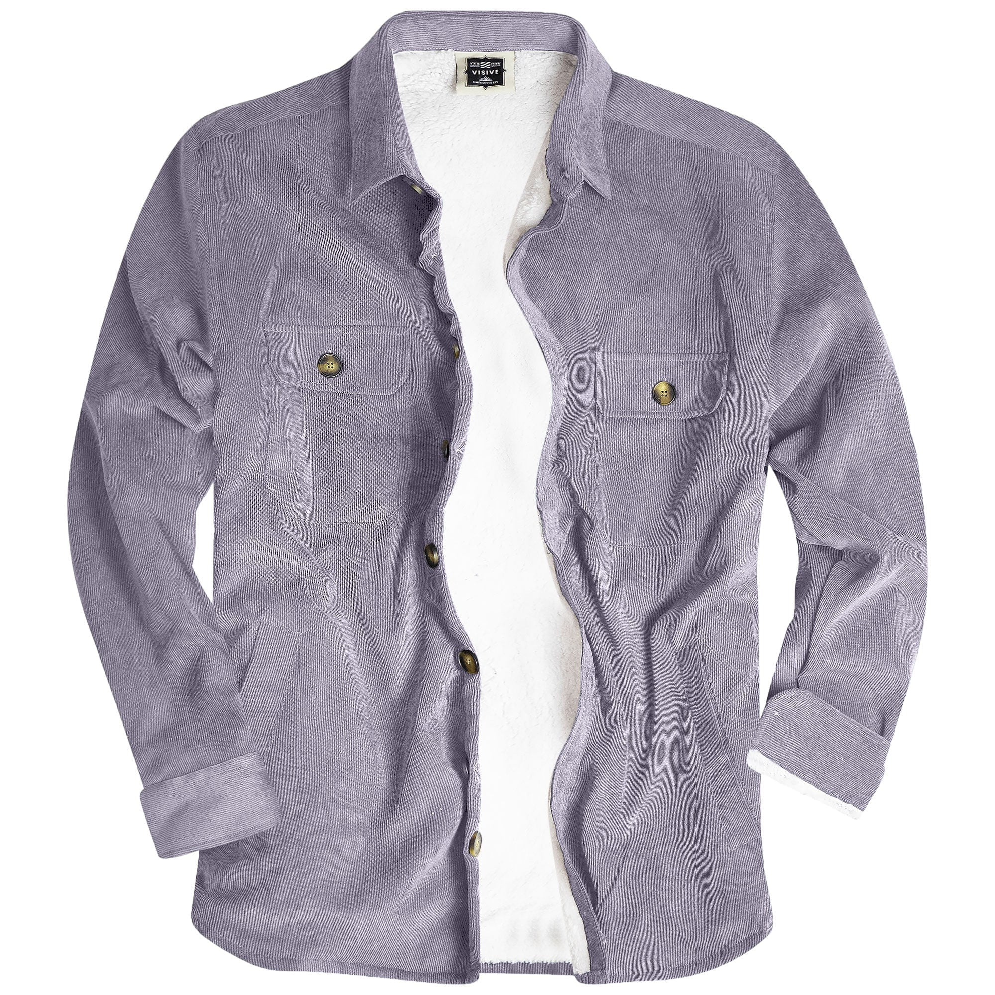 Visive Mens Corduroy Fleece-Lined Shirt Jacket - Warm & Stylish Winter ...