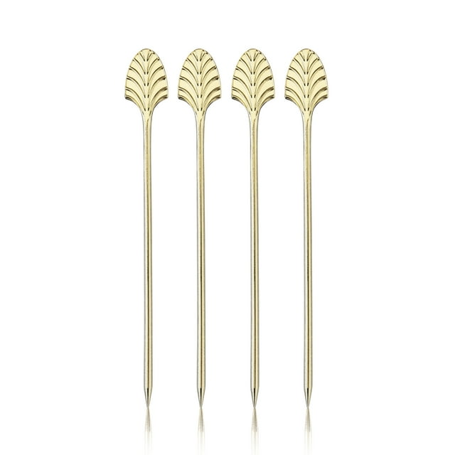 Viski Gold Art Deco Cocktail Picks, Toothpicks for Appetizers, 5" Set ...