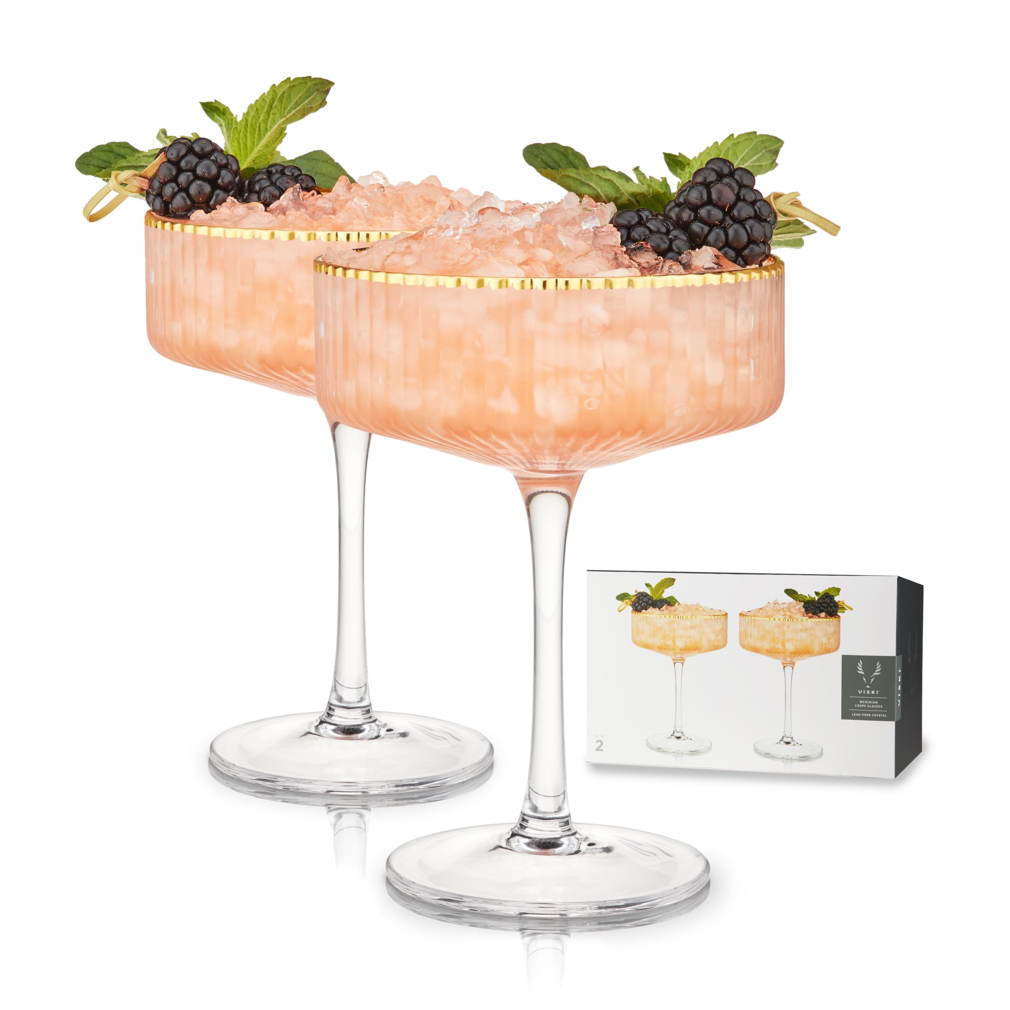 Viski Meridian Vintage Coupe Glasses, Art Deco Champagne Coupe ...