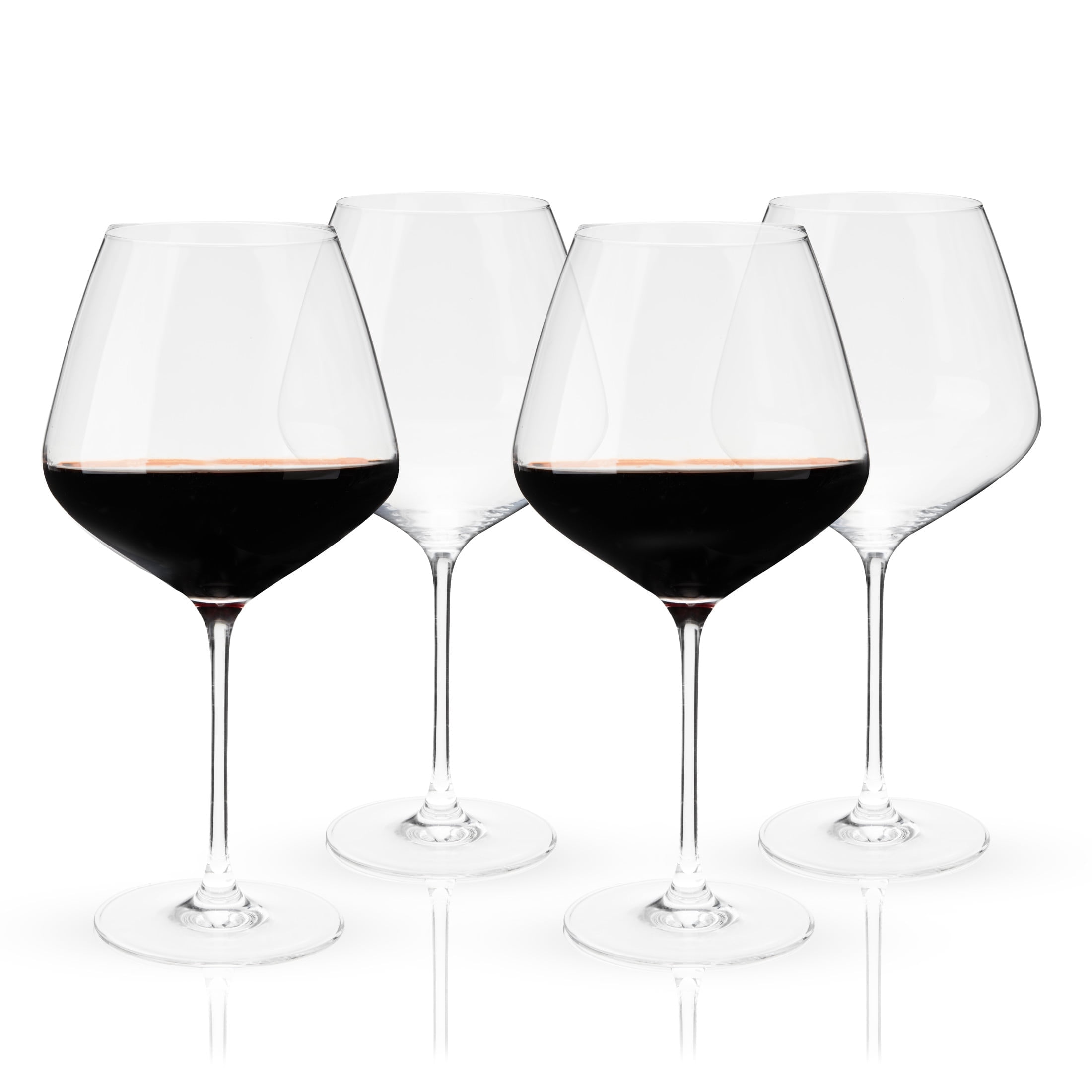 Viski Inez Burgundy Red Wine Glasses, Party, Wedding Gifts, 31 oz, Set ...