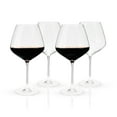 Viski Reserve Inez Crystal Burgundy Glasses, Crystal Red Wine Glasses ...