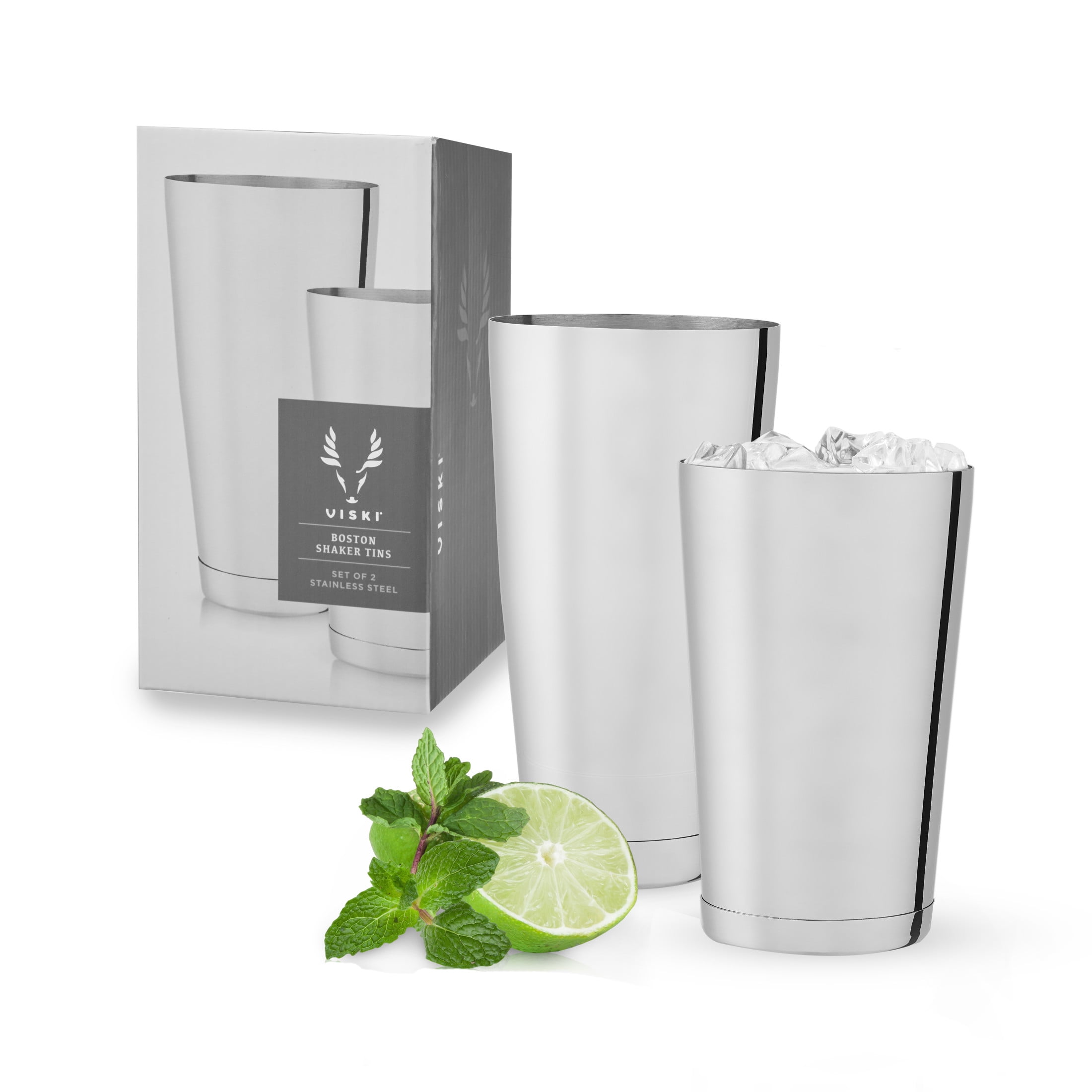 Viski Stainless Steel Cocktail Shaker Tins, Boston Shaker, 28 oz and 18 ...