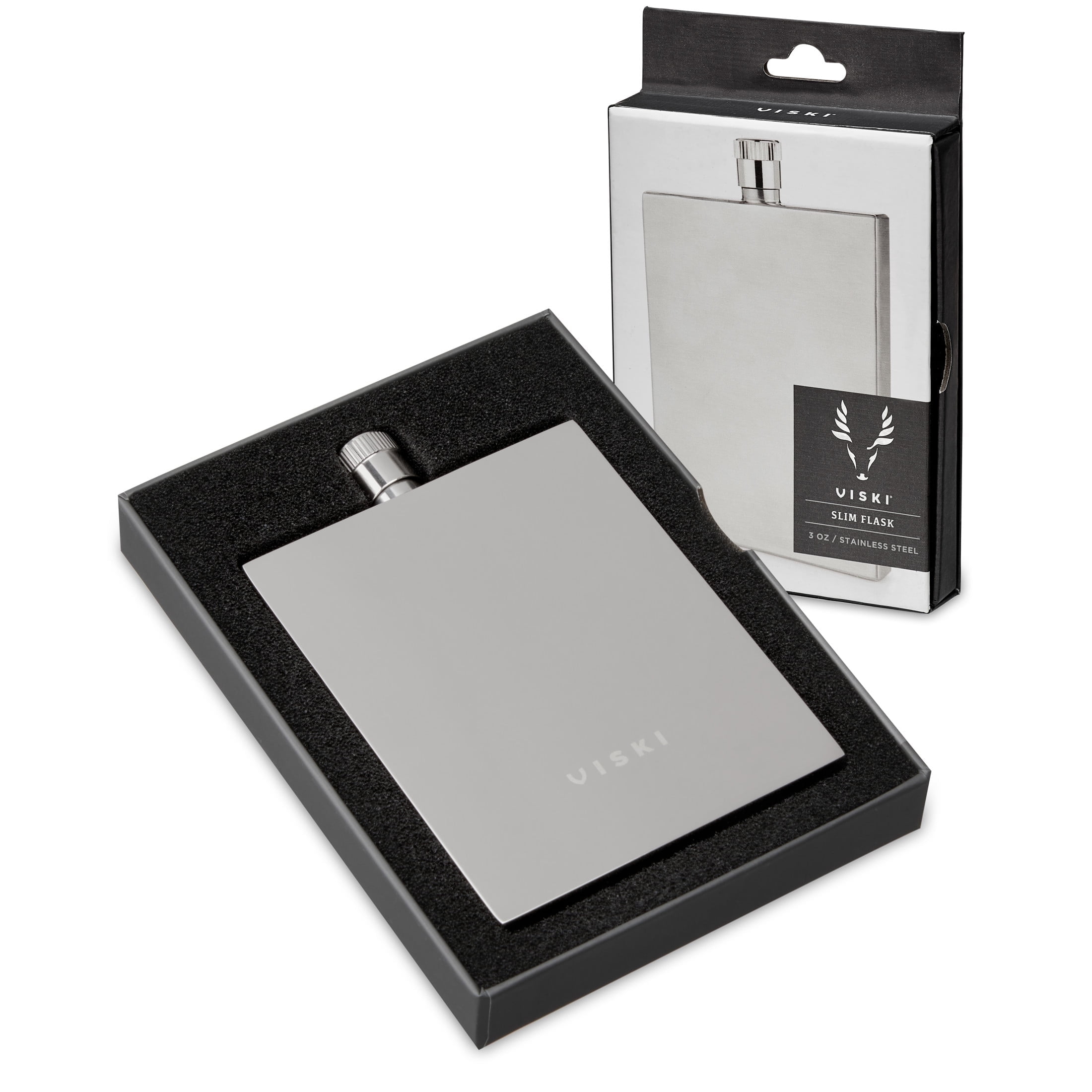 Viski Stainless Steel Slim Flask for Liquor, Whiskey, Vodka, Rum, Gifts ...