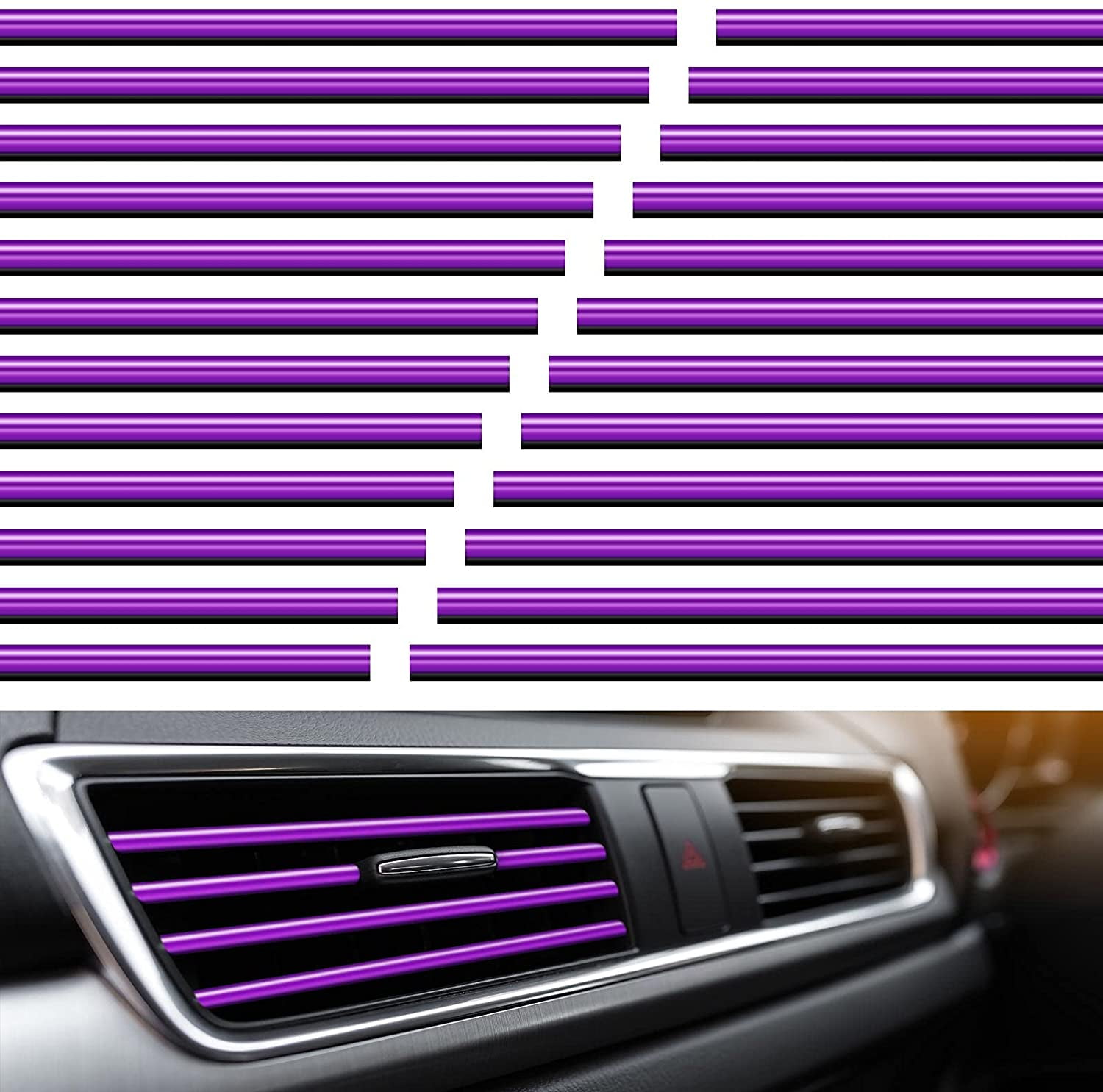 Visland 10 Pieces Car Air Conditioner Vent Outlet Decoration Strips ...
