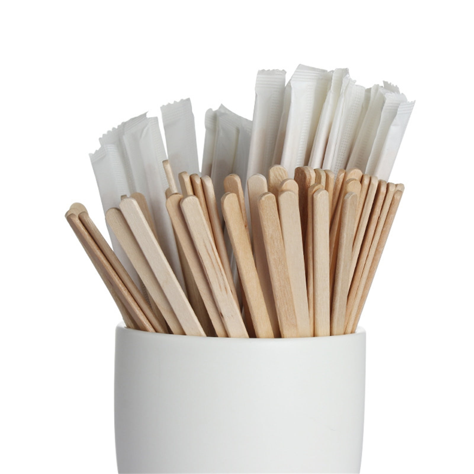 Visland 100Pcs 14/19cm Thick Disposable Stir Stick Biodegradable Food ...