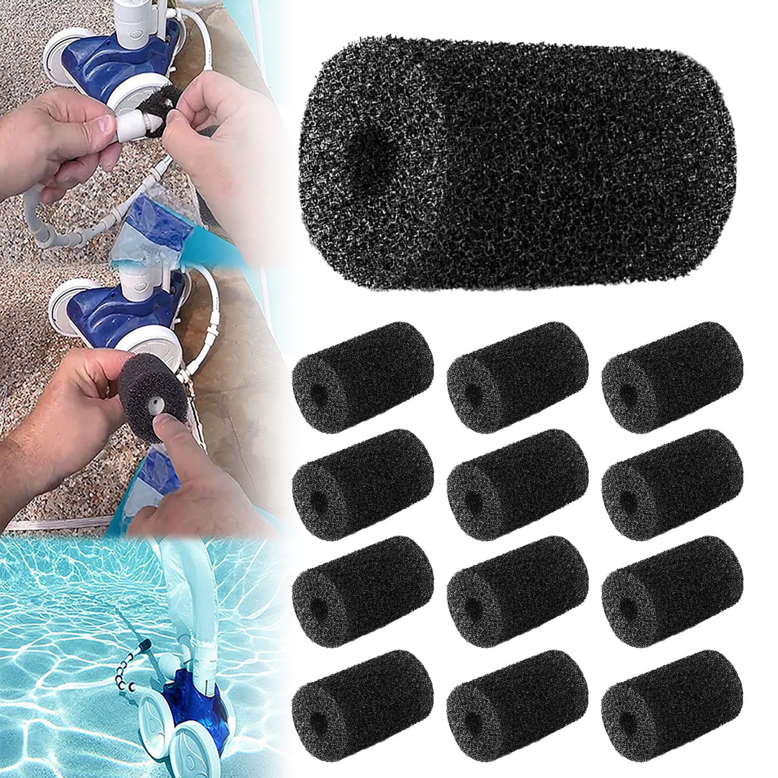 Visland 12Pack Sweep Hose Tail Scrubbers Replacement for Sweep Pool ...
