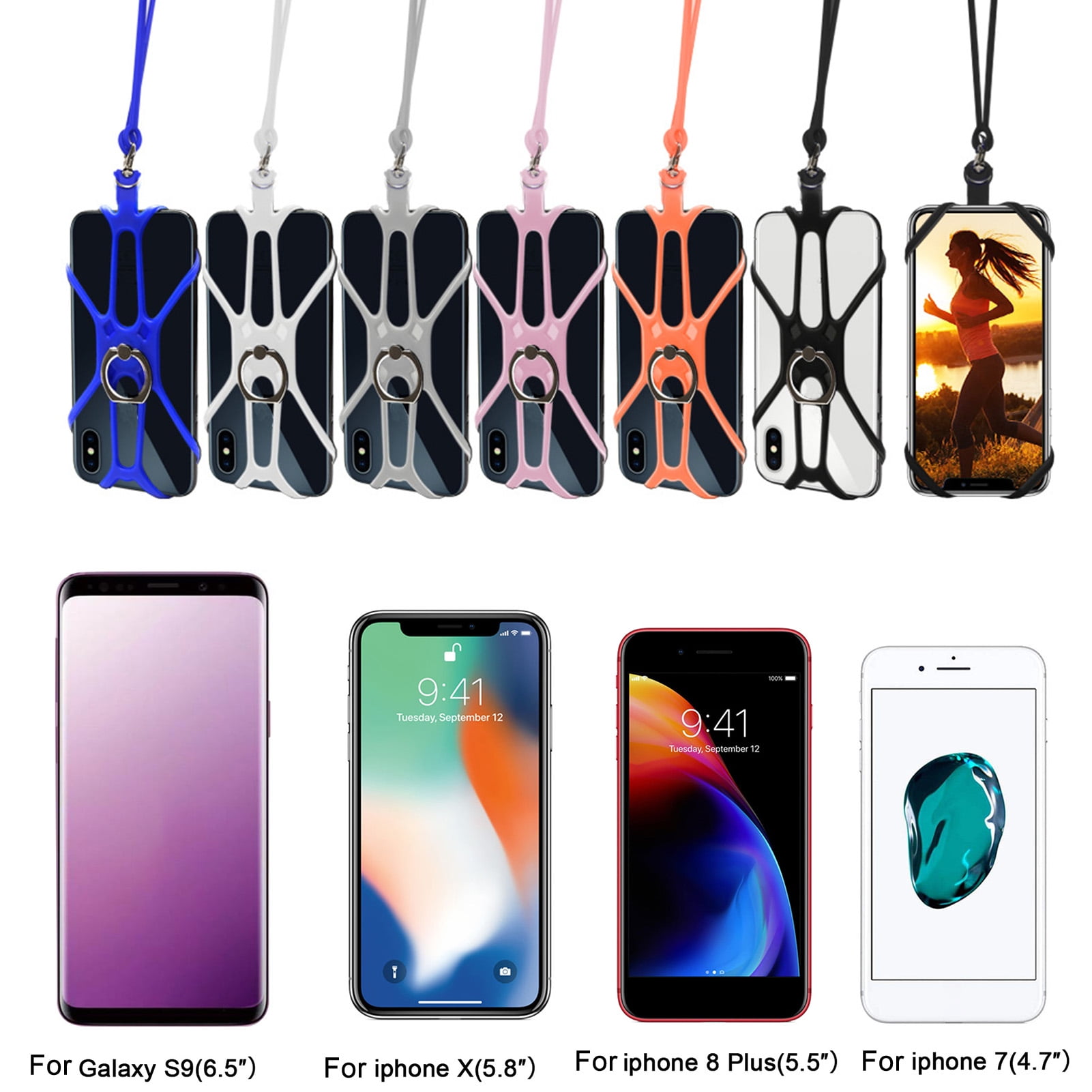 Visland 2 in 1 Cell Phone Lanyard, Universal Neck Phone Holder Card ...