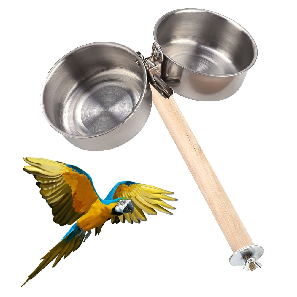 Visland 2Pcs Bird Feeding Dish Cups Parrot Food Bowl Clamp Holder Coop ...