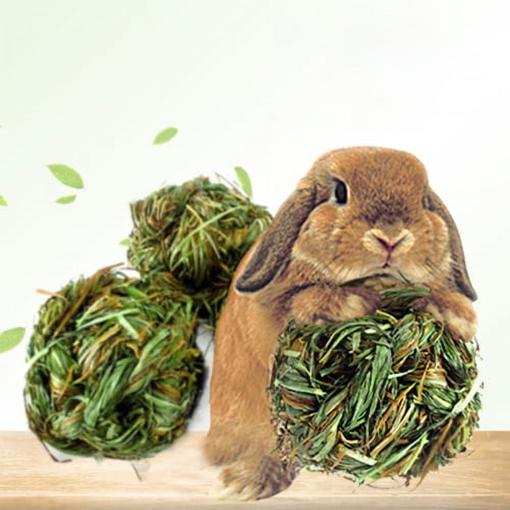 Visland 3 Pcs Bunny Grass Ball Rabbit Natural Timothy Grass Small ...