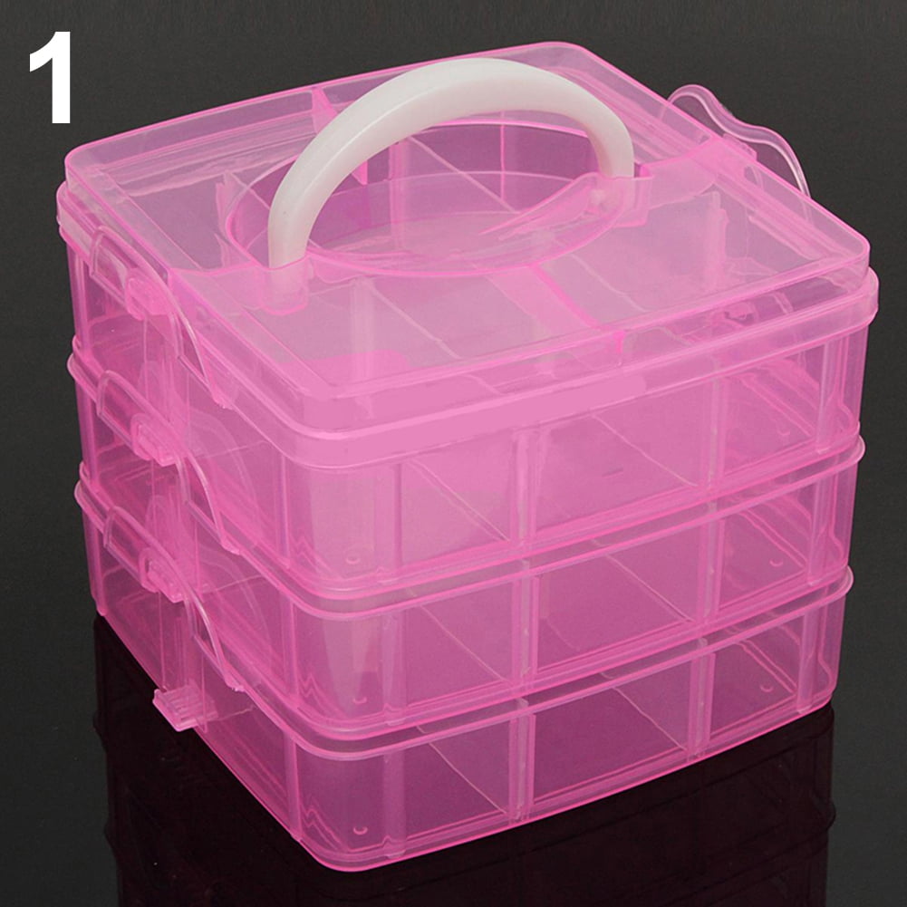 Visland 3-Tier Transparent Adjustable Stackable Compartment Slot ...
