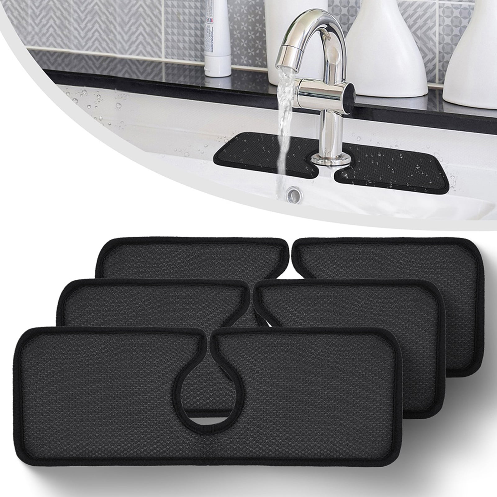 Visland 3PCS Faucet Absorbent Mat, Kitchen Sink Splash Guard ...