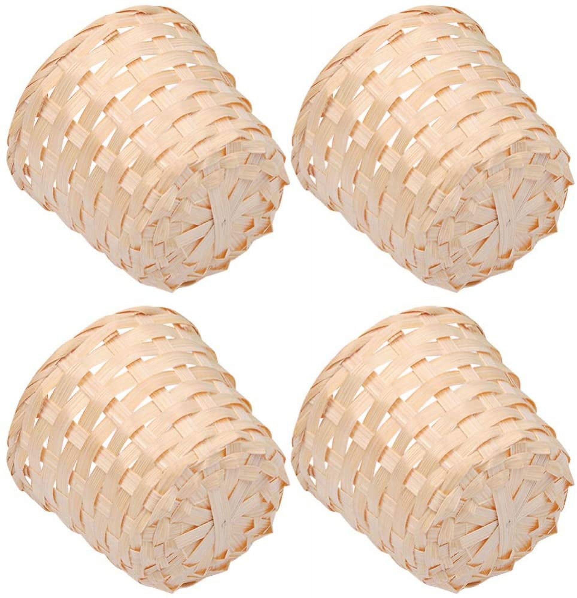 Visland 4PCS Mini Woven Basket Small Bamboo Baskets Mini Storage Plant ...