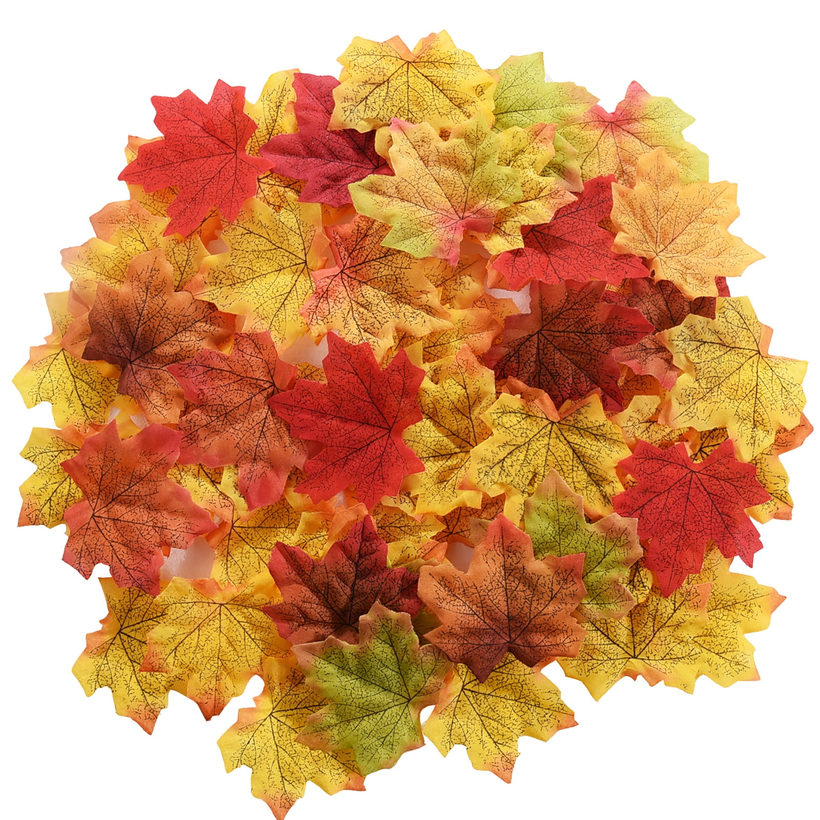 Visland 50pcs Fake Autumn Maple Leaves for Crafts, Weddings, Events ...