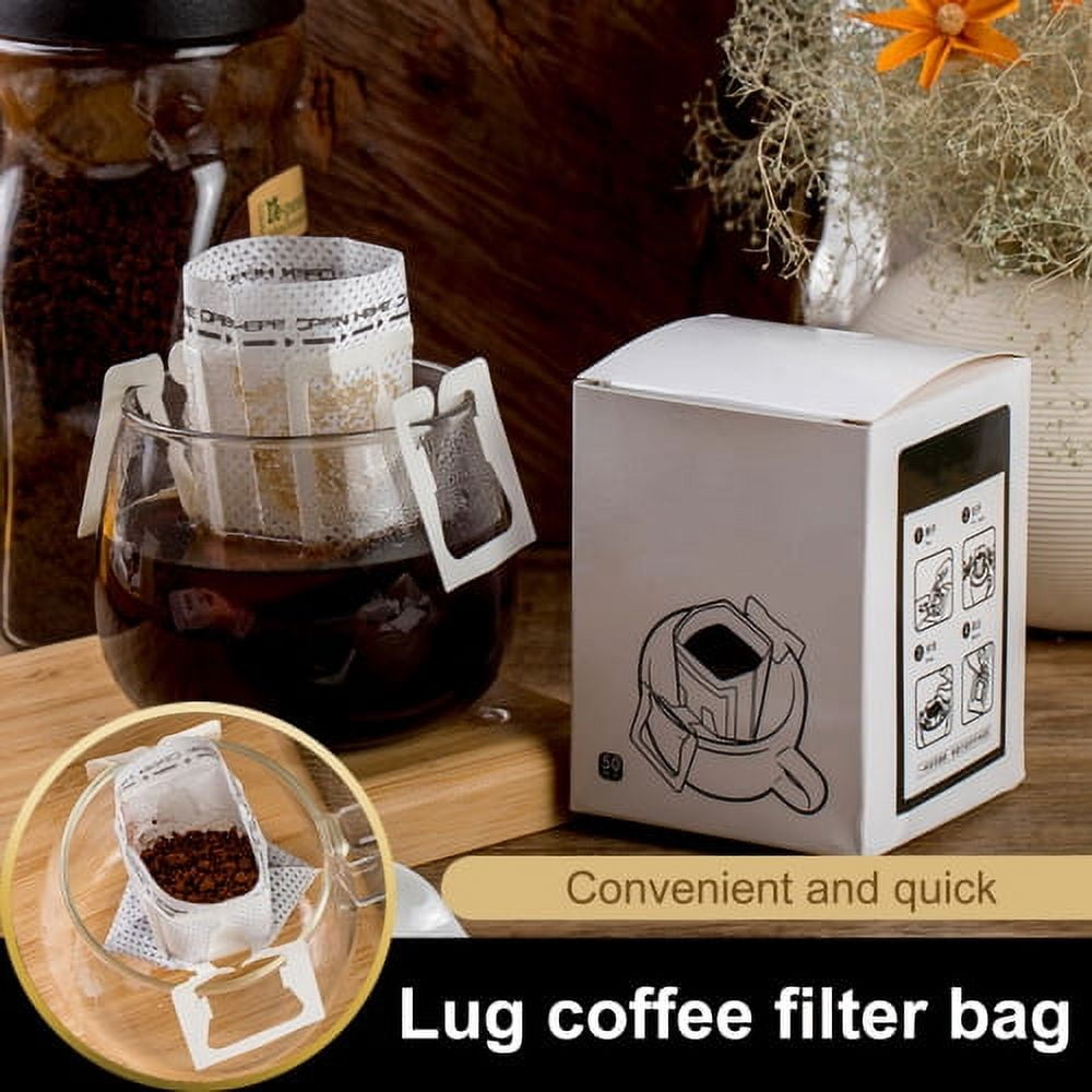 Visland 50Pcs/Box Portable Coffee Filter Paper Bag Hanging Ear Drip ...