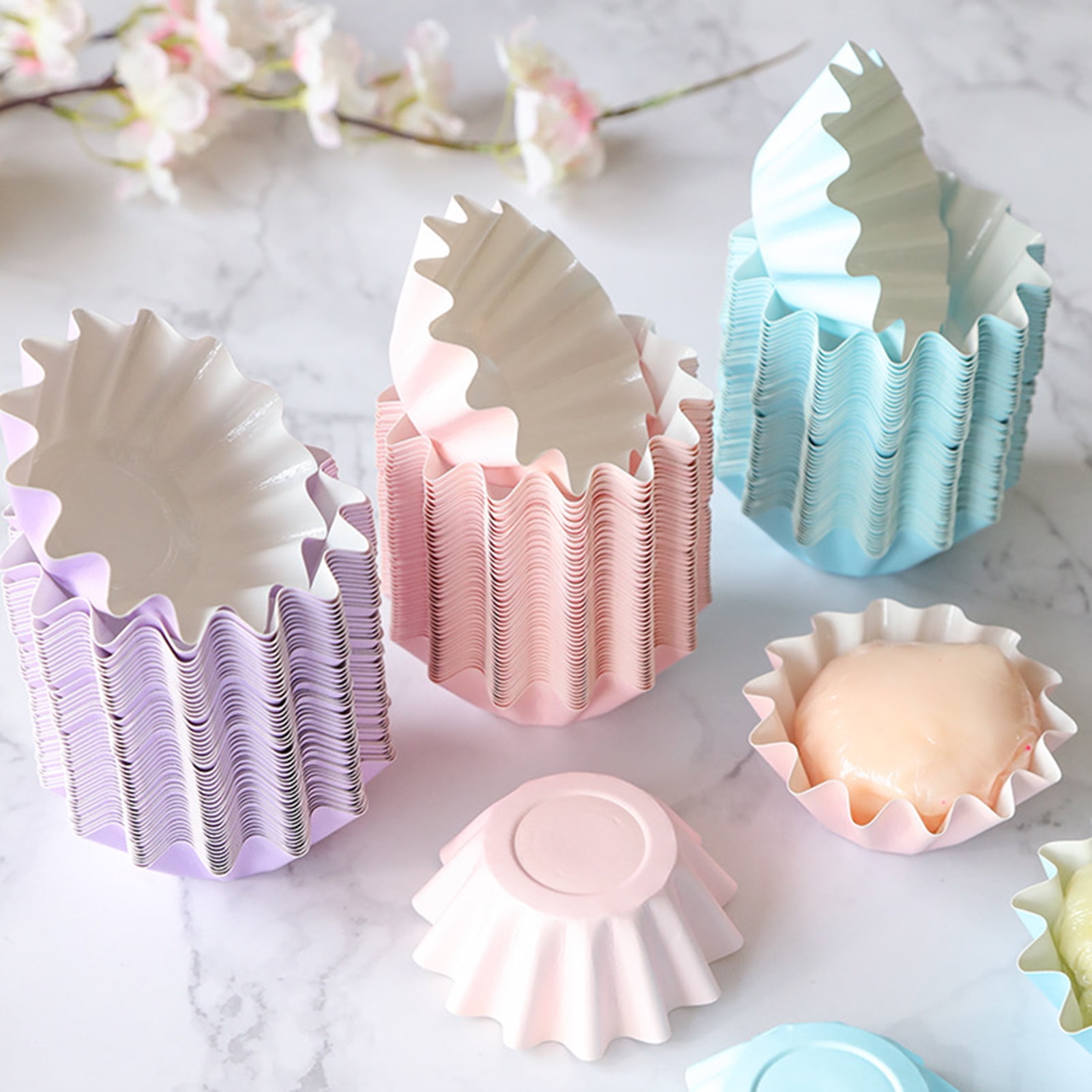 Visland 50pcs Cupcake Liners Paper Cupcake Wrappers Bulk Mini Baking ...