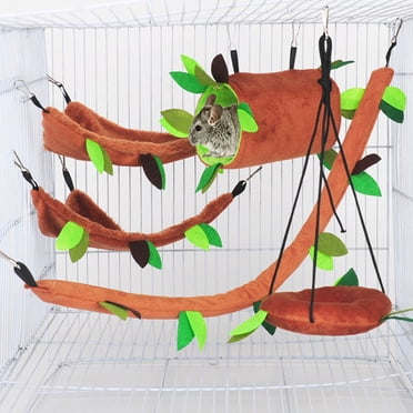 Hamsters House DIY Wooden Gerbil Hideout Bridge Swing and Chinchilla ...