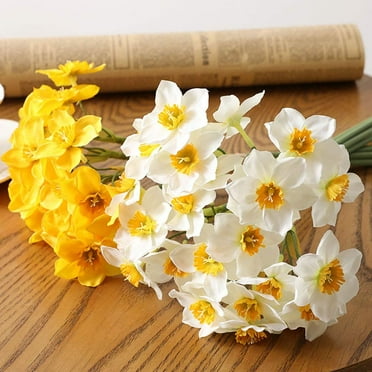6PCS Artificial Daffodil Flowers, 15.8 Inches, Plastic Synthetic ...
