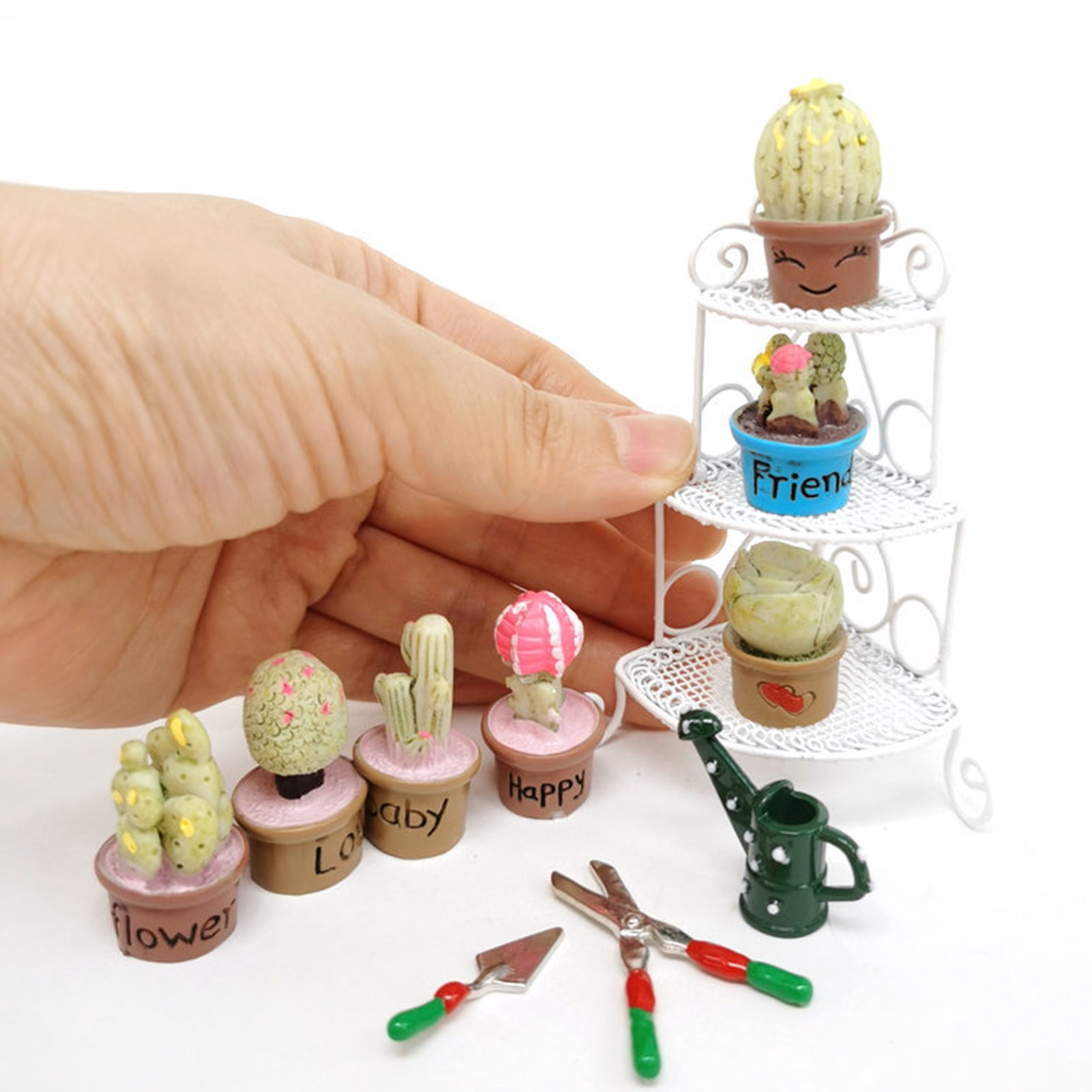 Visland 7PCS Artificial Mini Potted Plants Tiny Miniature Decorative ...