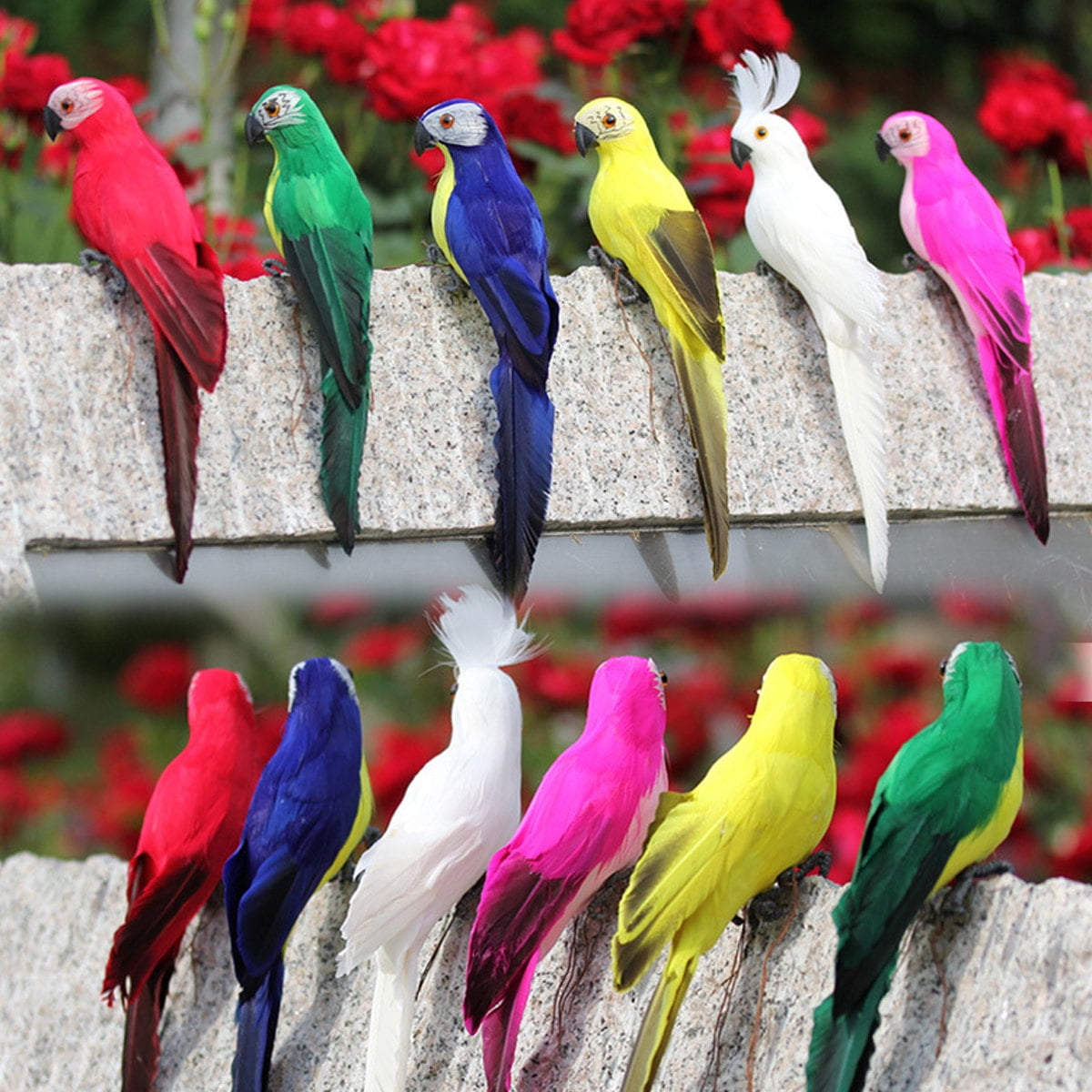 Visland Artificial Foam Bird, Feathered Macaw Parrot Ornaments DIY ...